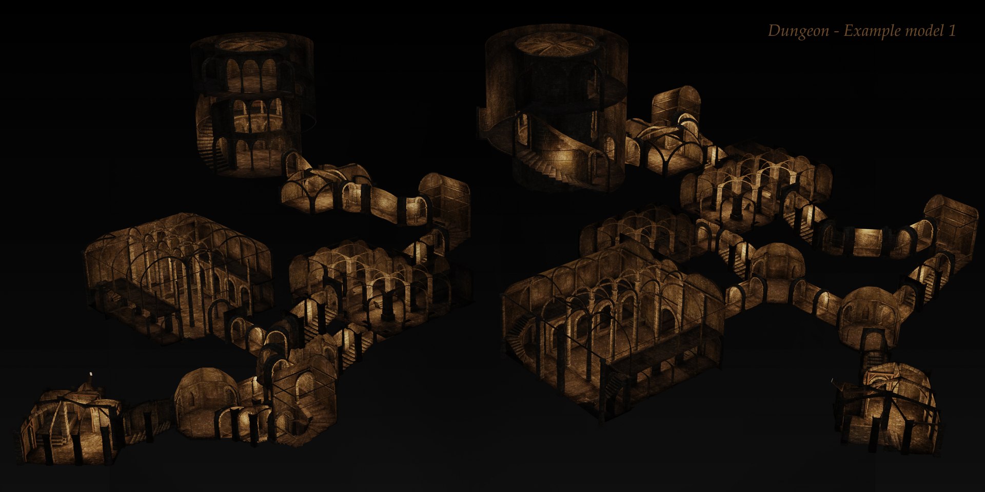 3D Dungeon Tile Set V 1 - TurboSquid 2081813