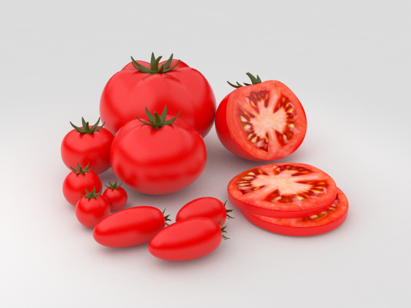 Tomatoes Realistic 3d Model