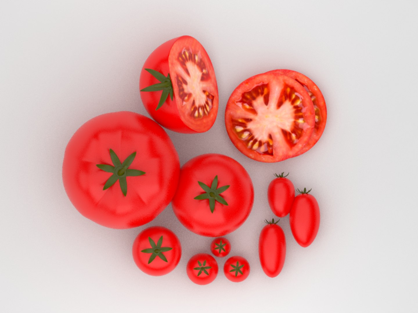 Tomatoes Realistic 3d Model