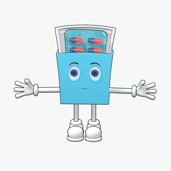 3D модель Персонаж пакета таблеток - TurboSquid 2176887