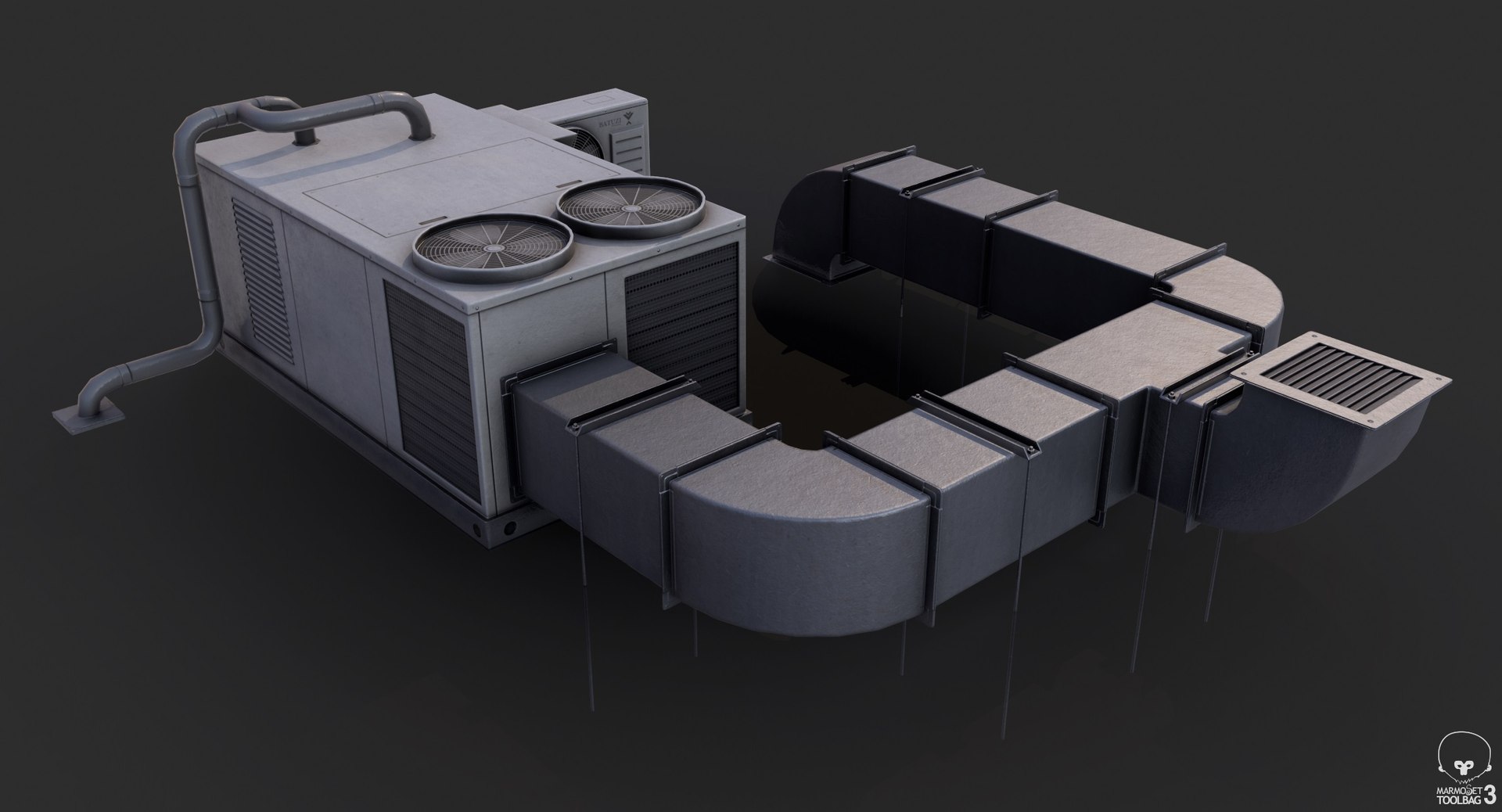 3D Model Pbr Rooftop Unit - TurboSquid 1420445
