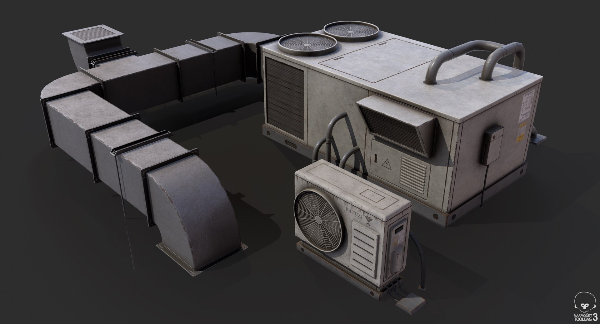 3D Model Pbr Rooftop Unit - TurboSquid 1420445