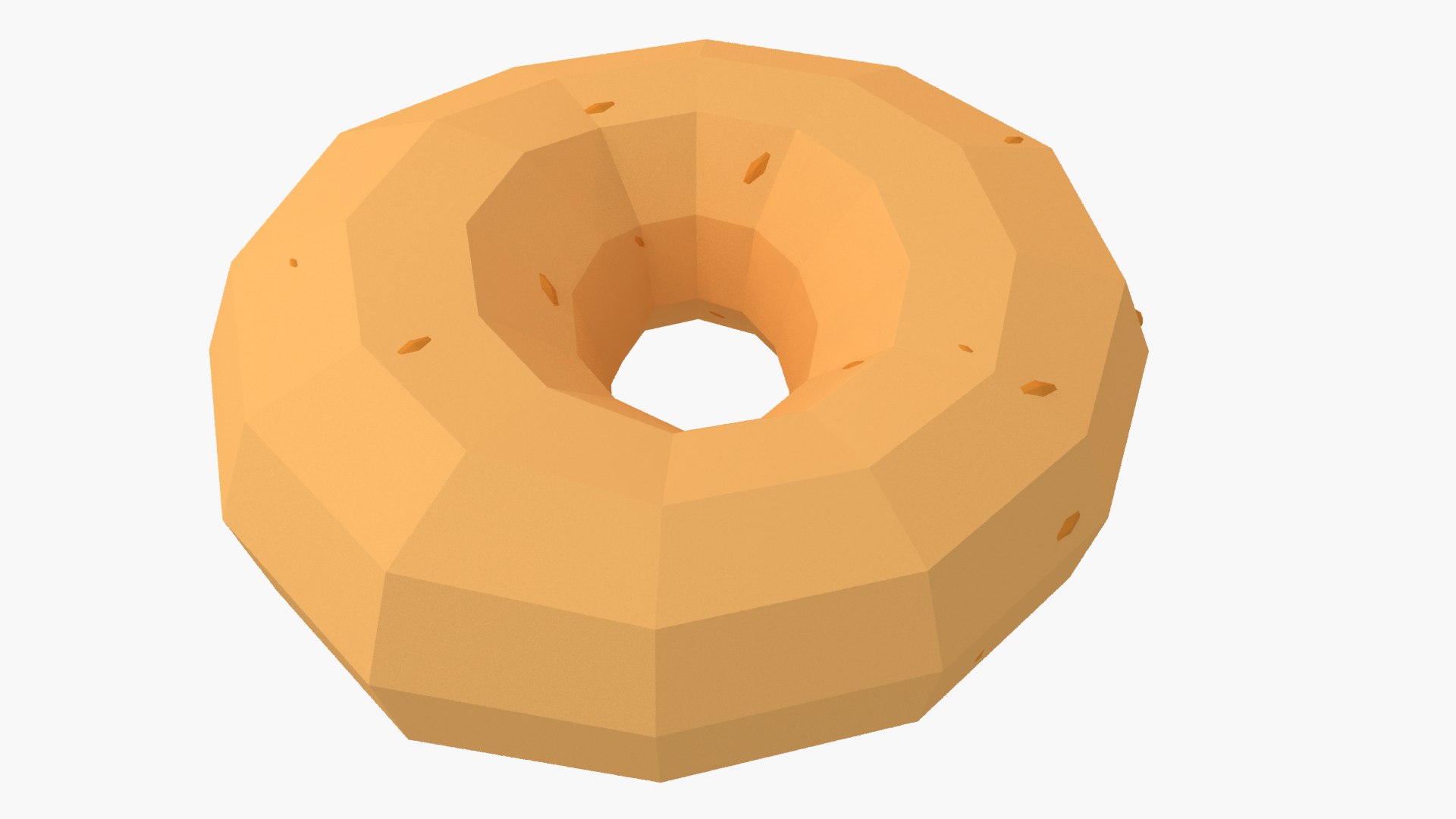 Low Poly Cartoon Donut 10 Plain Bagel 3D - TurboSquid 2031718