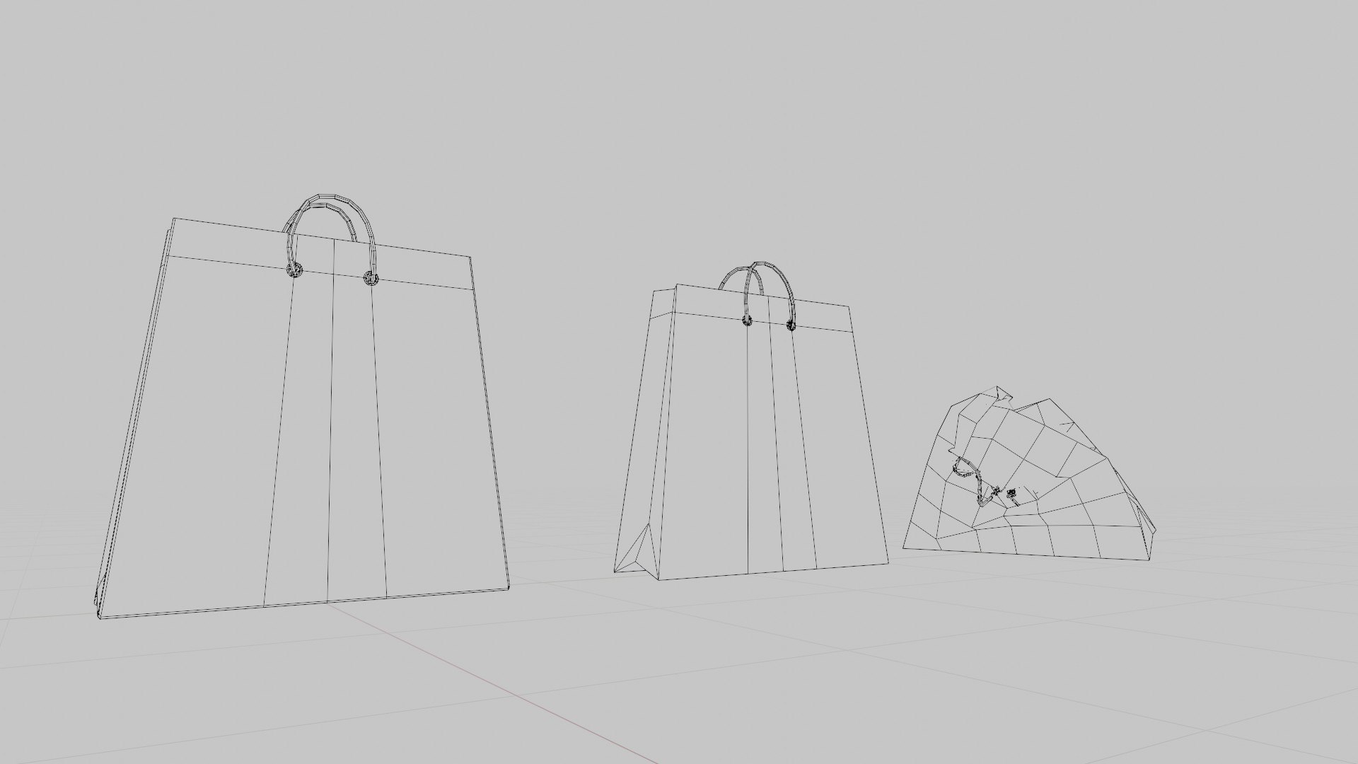 3D Model Shopping Paper Bag With Pbr Textures Clean And Dirty ...