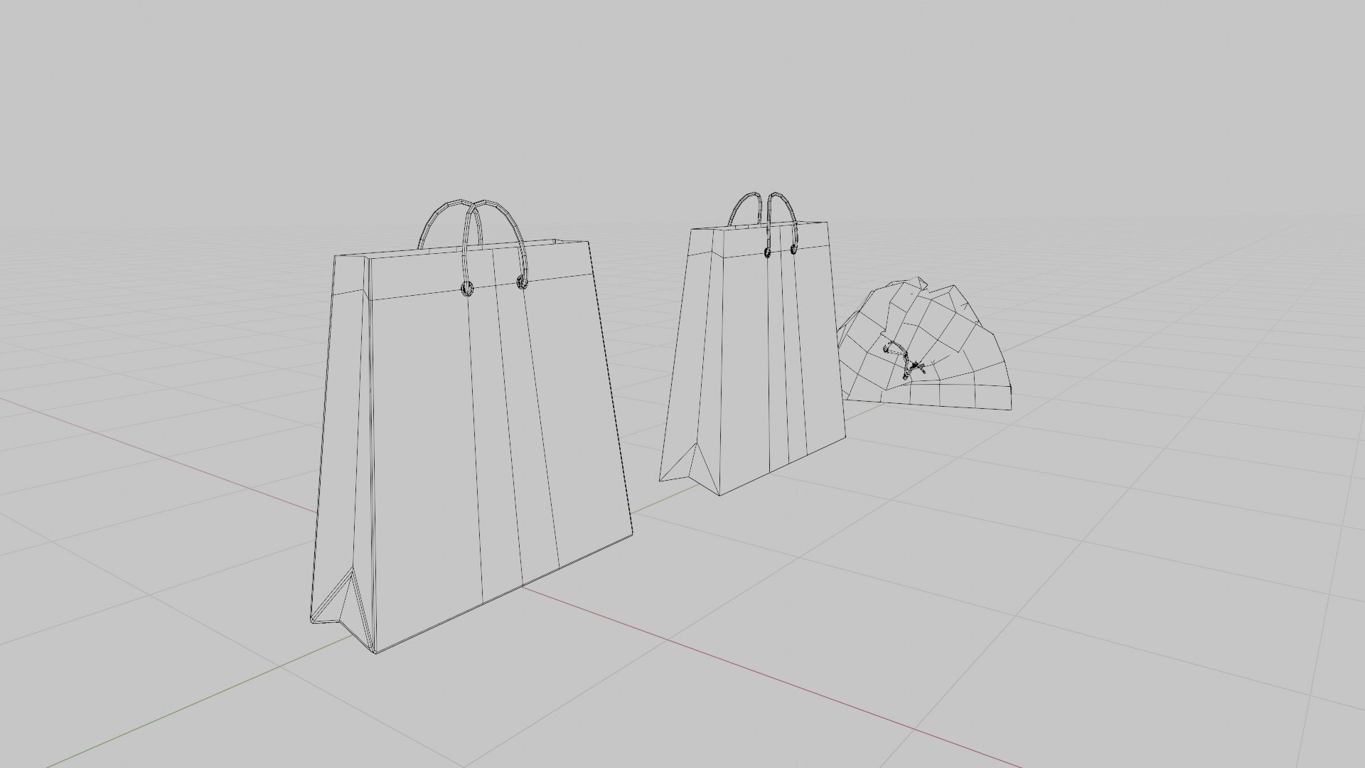 3D Model Shopping Paper Bag With Pbr Textures Clean And Dirty ...
