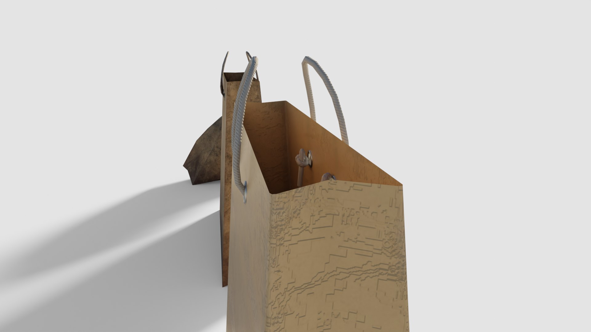 3D Model Shopping Paper Bag With Pbr Textures Clean And Dirty ...