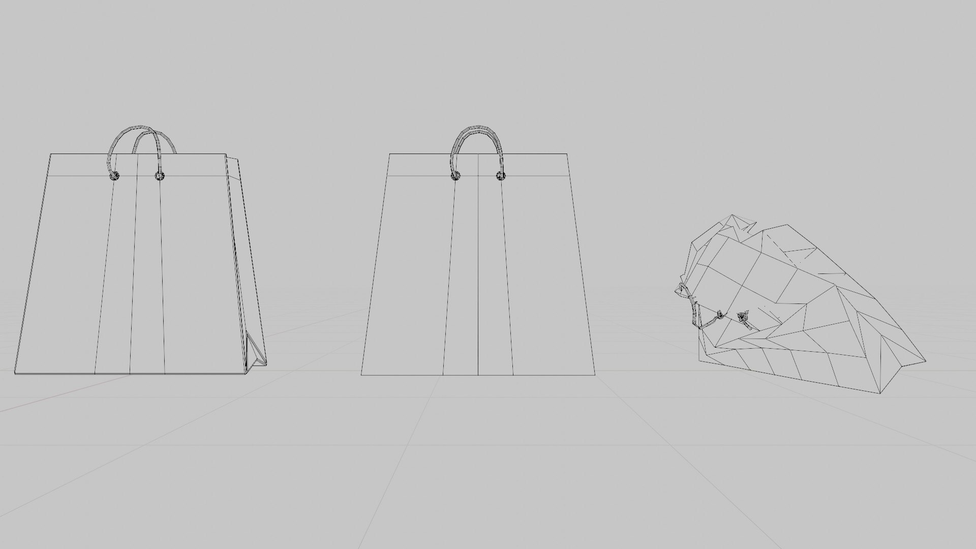 3D Model Shopping Paper Bag With Pbr Textures Clean And Dirty ...