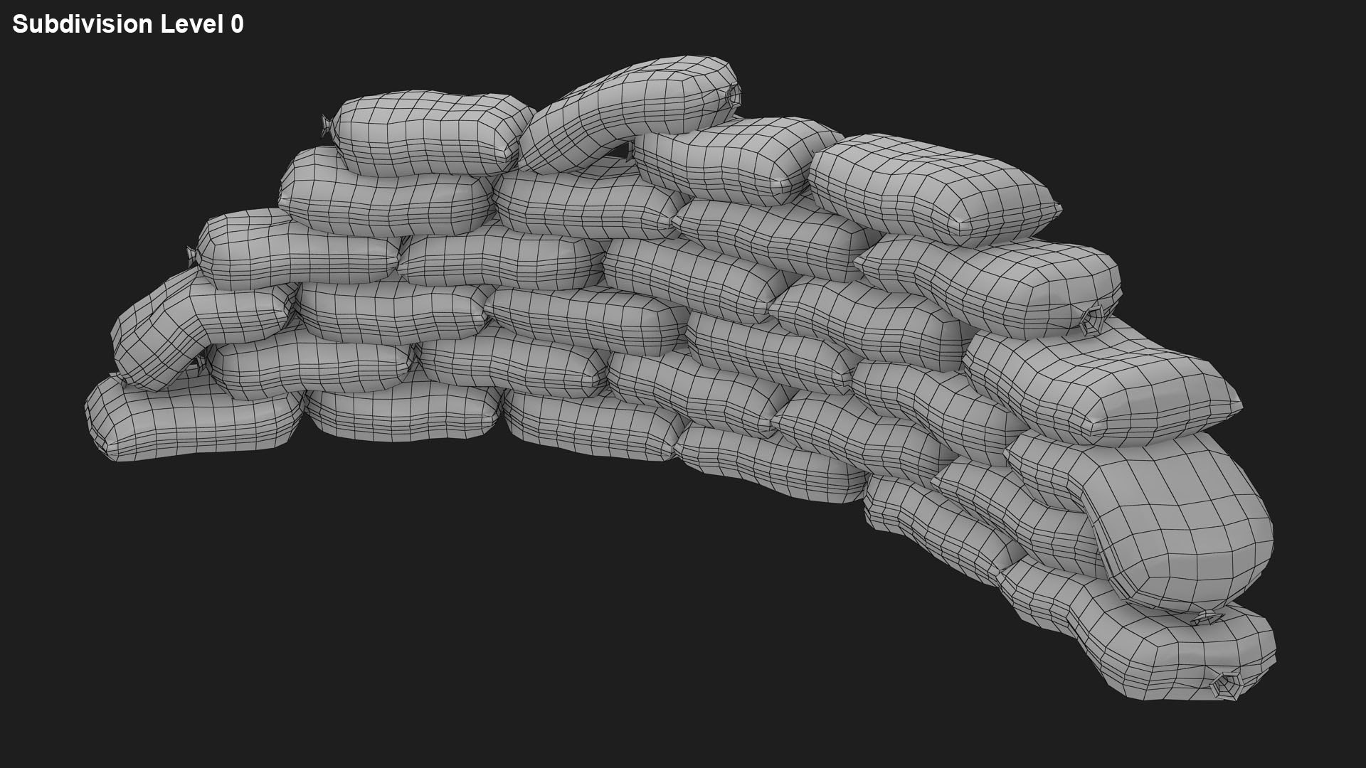 Sand Bag Wall 02 3D Model - TurboSquid 2341506