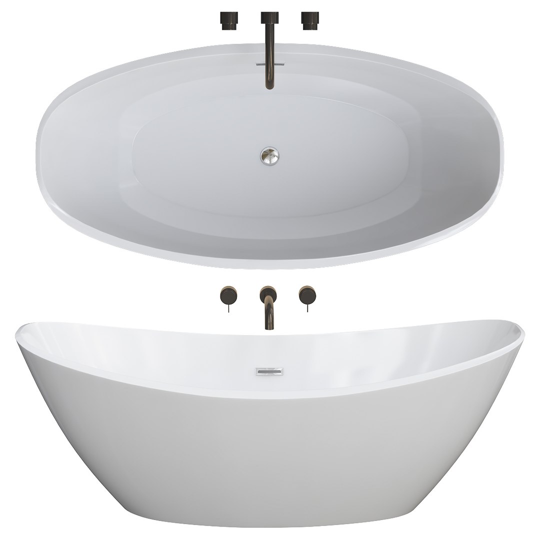 Freestanding Soaking Acrylic 3D Model - TurboSquid 2010658