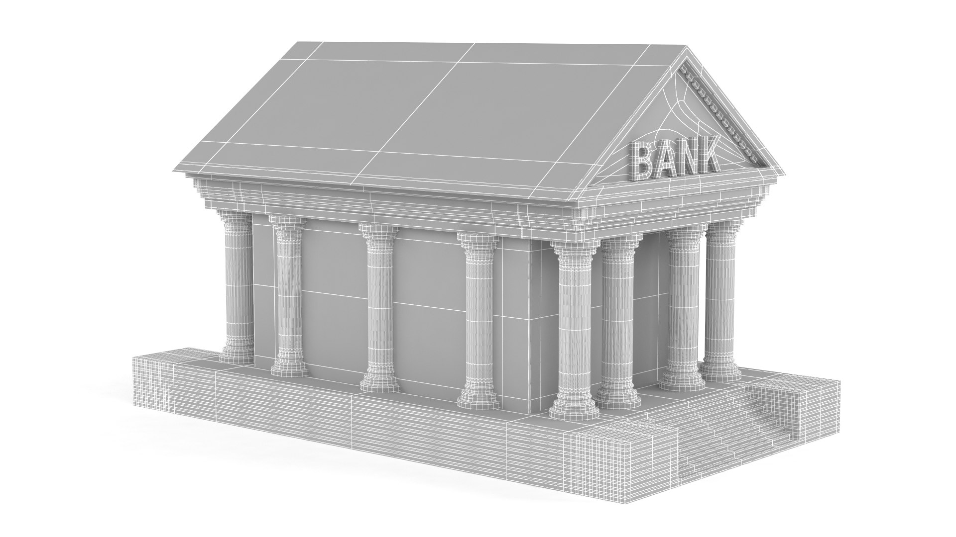 3D Bank Building Symbol Model - TurboSquid 2192568