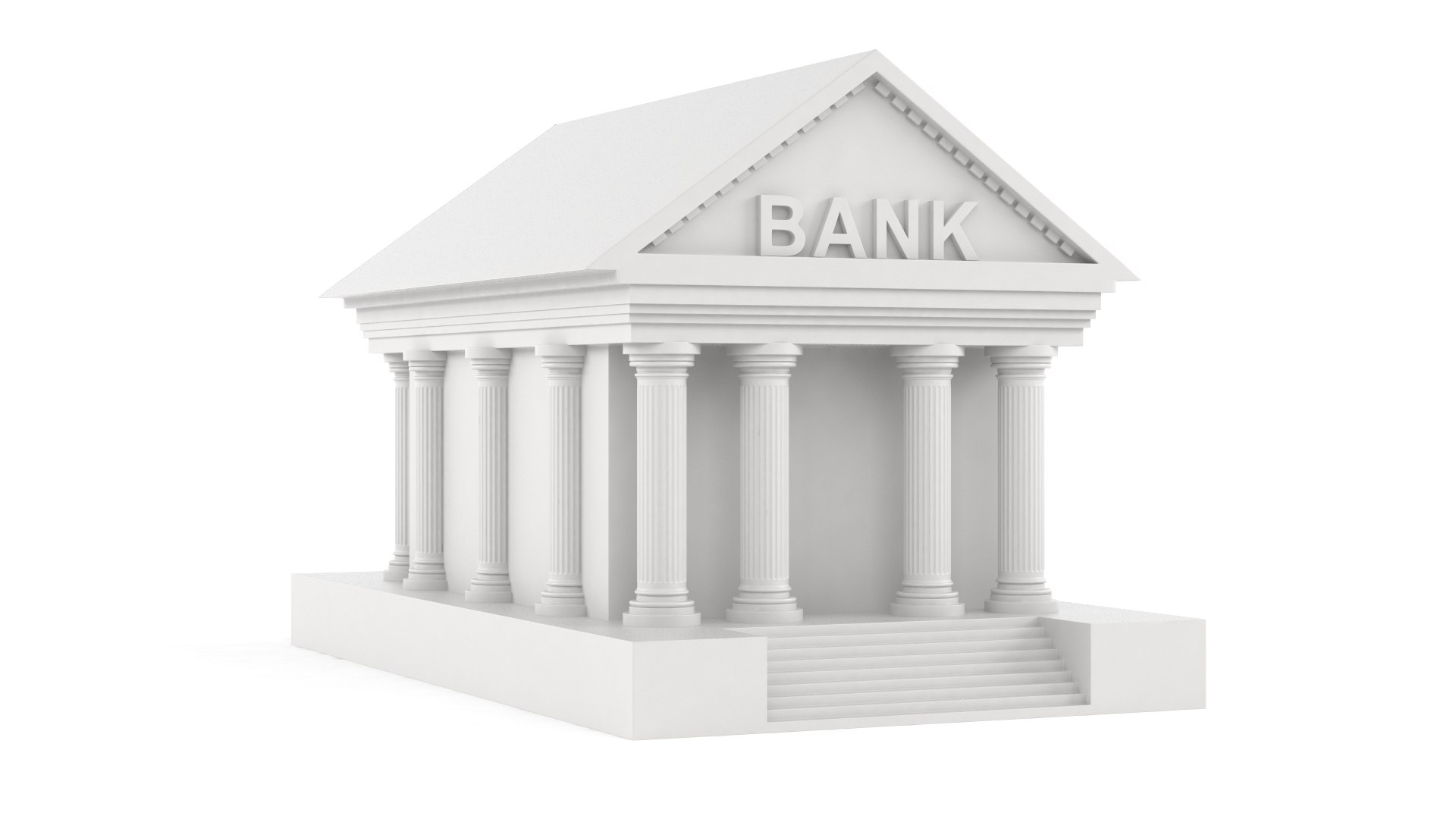 3D Bank Building Symbol Model - TurboSquid 2192568