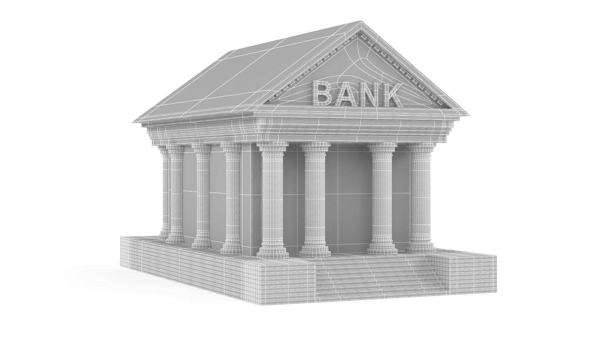 3D Bank Building Symbol Model - TurboSquid 2192568