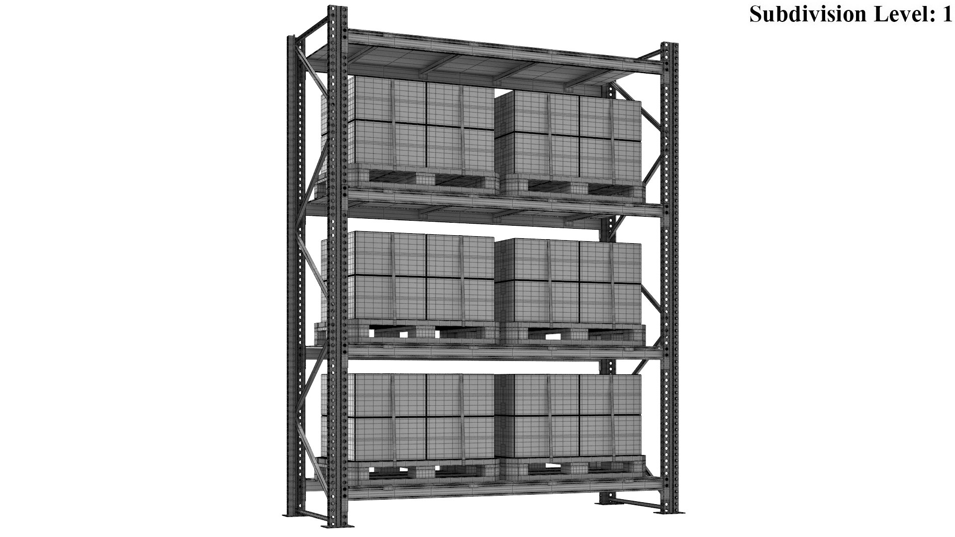 3D Detailed Full Warehouse Rack model - TurboSquid 2093461