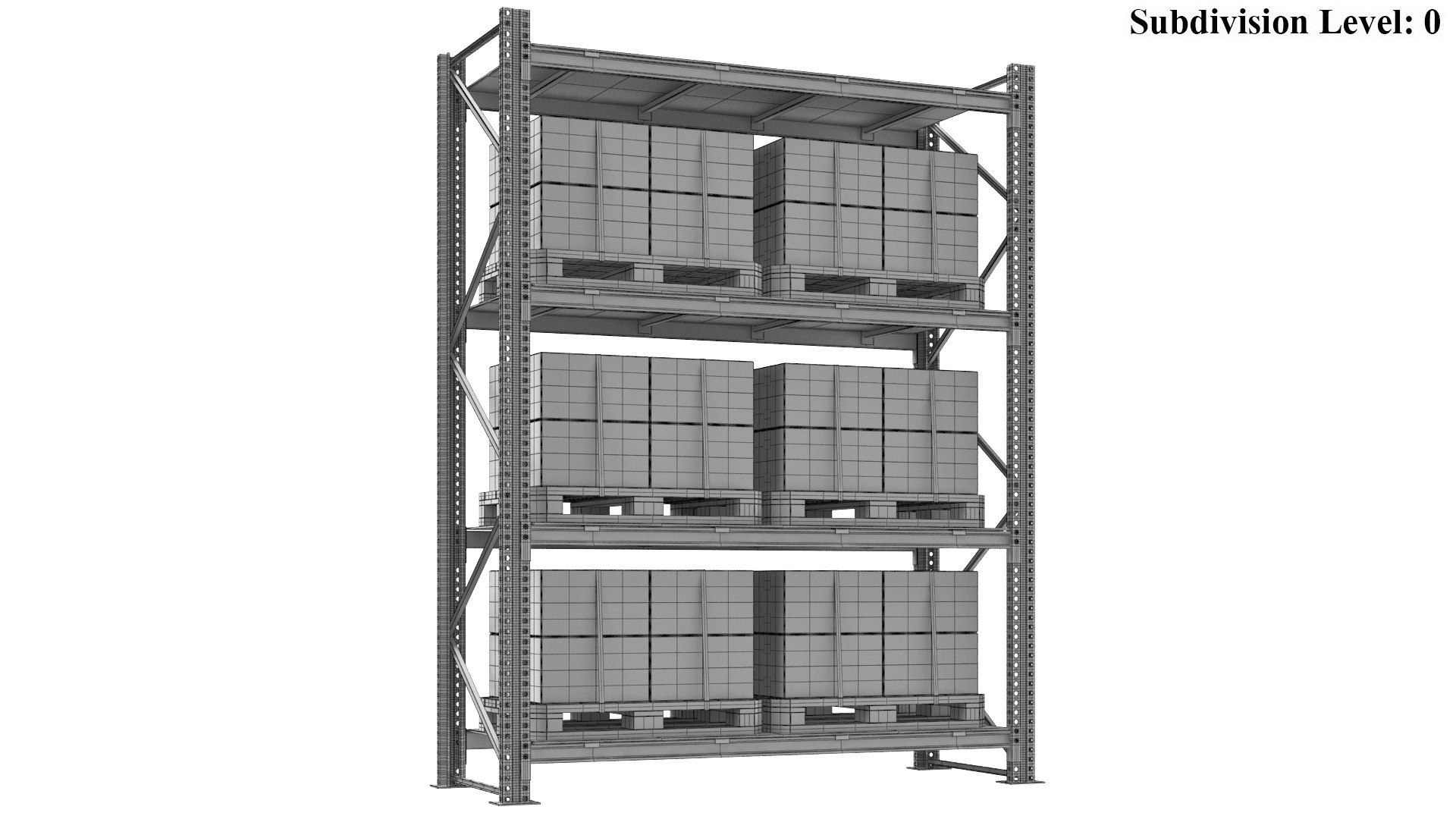 3D Detailed Full Warehouse Rack model - TurboSquid 2093461