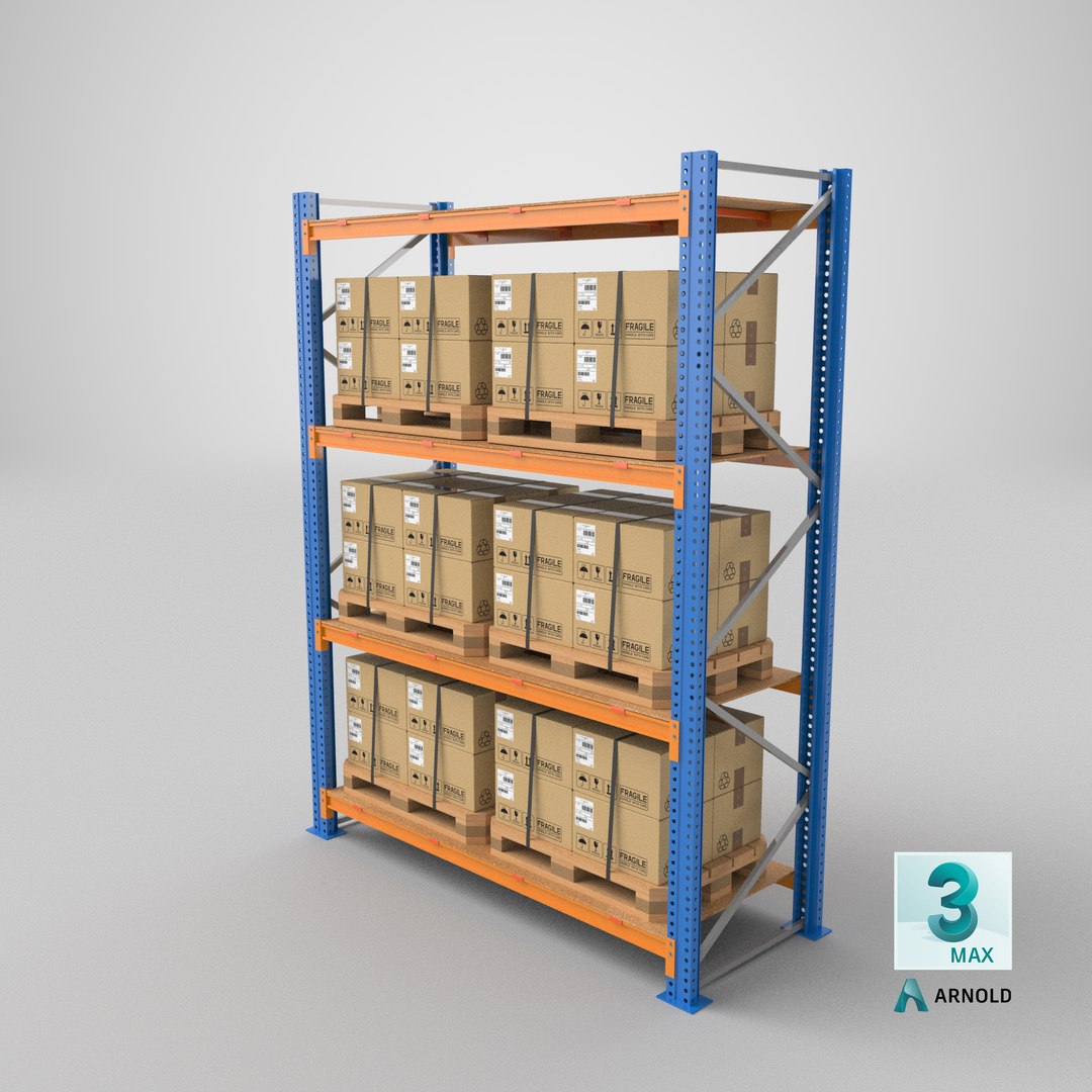 3D Detailed Full Warehouse Rack model - TurboSquid 2093461