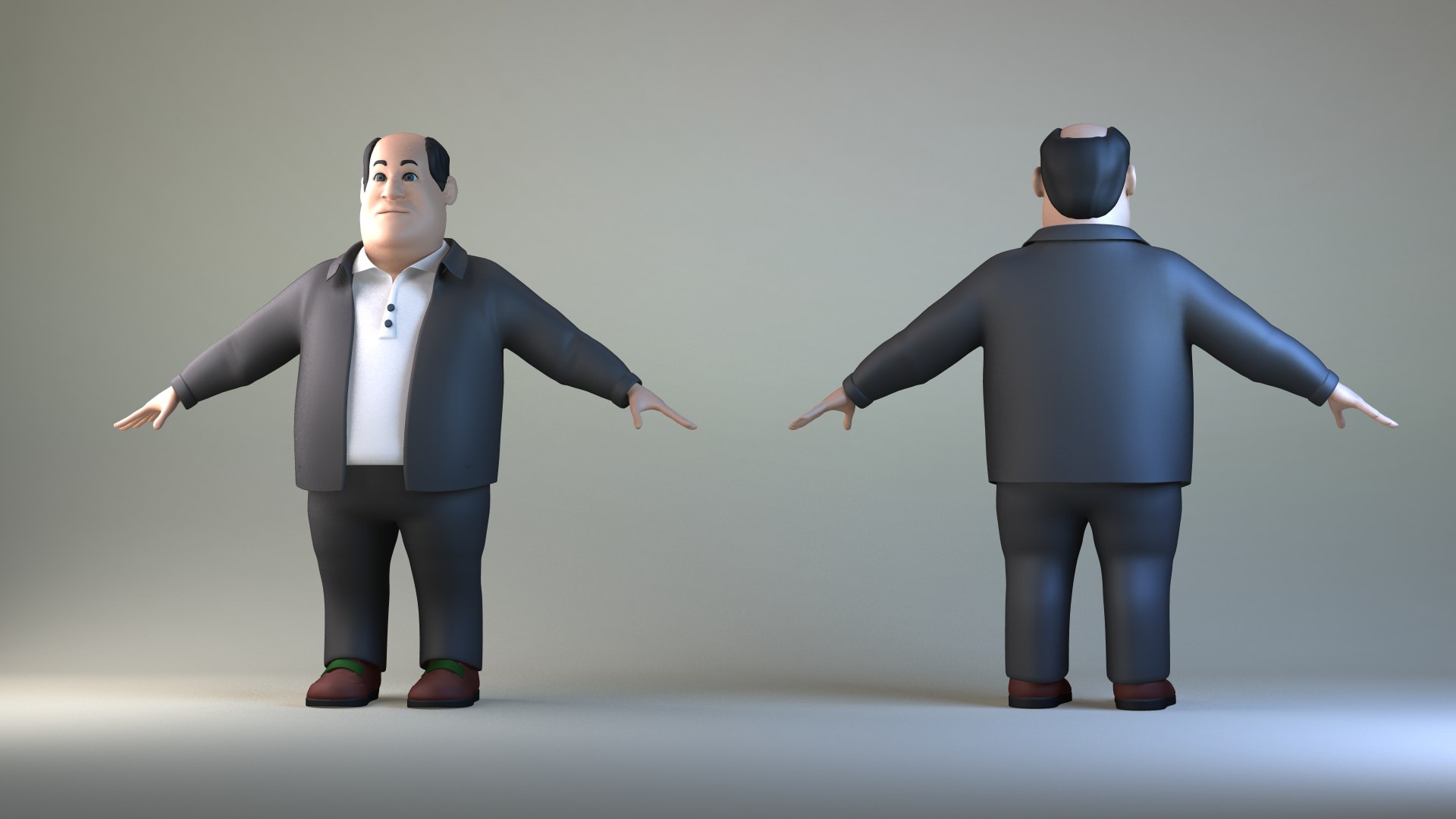 3D Cartoon Boss Middle-aged Uncles Animated Characters Old Uncles ...