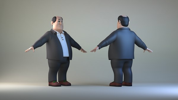 modelo 3d Jefe de dibujos animados Tíos de mediana edad personajes ...