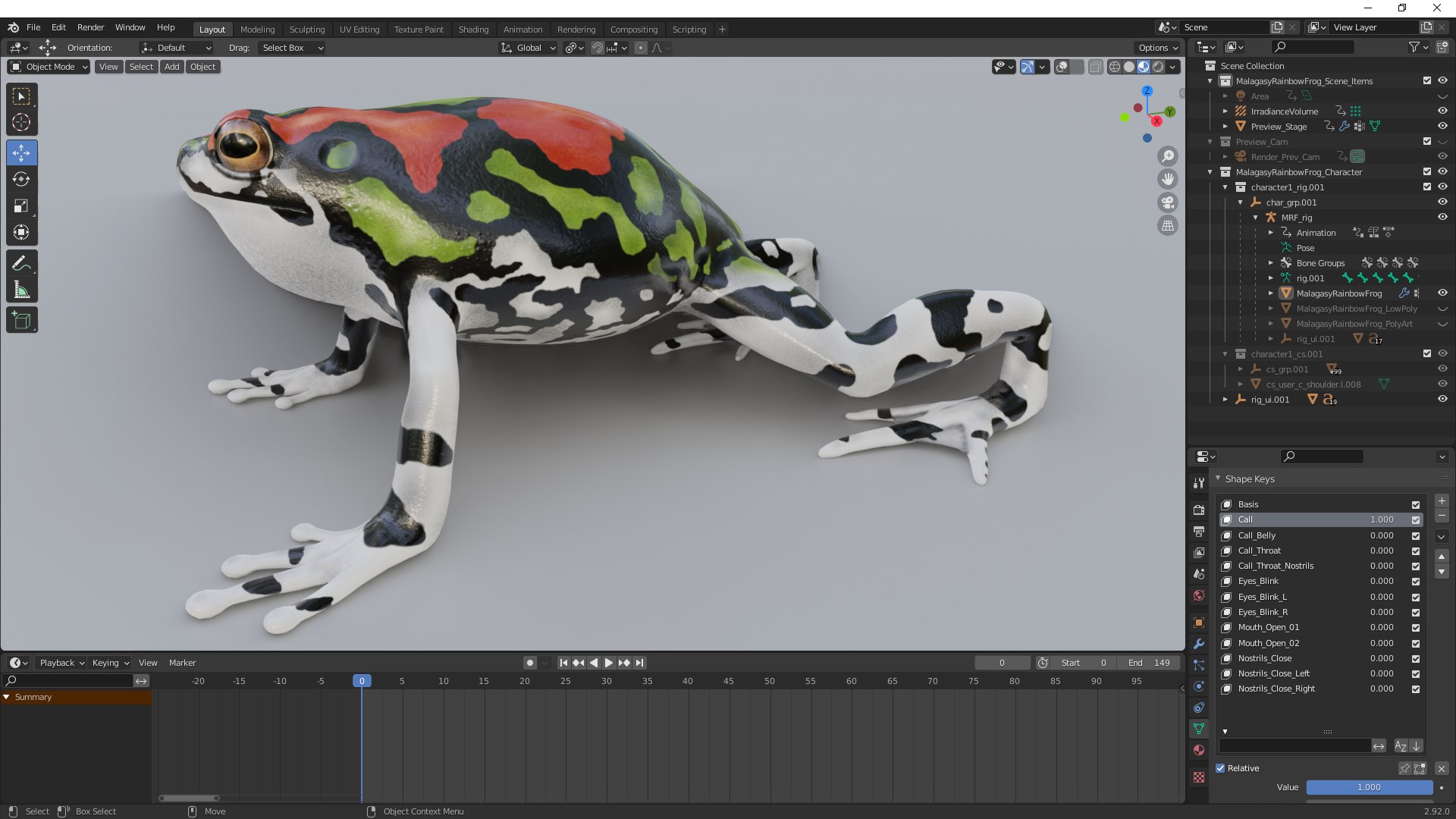 MalagasyRainbowFrogRiggedc4d Model - TurboSquid 2031952