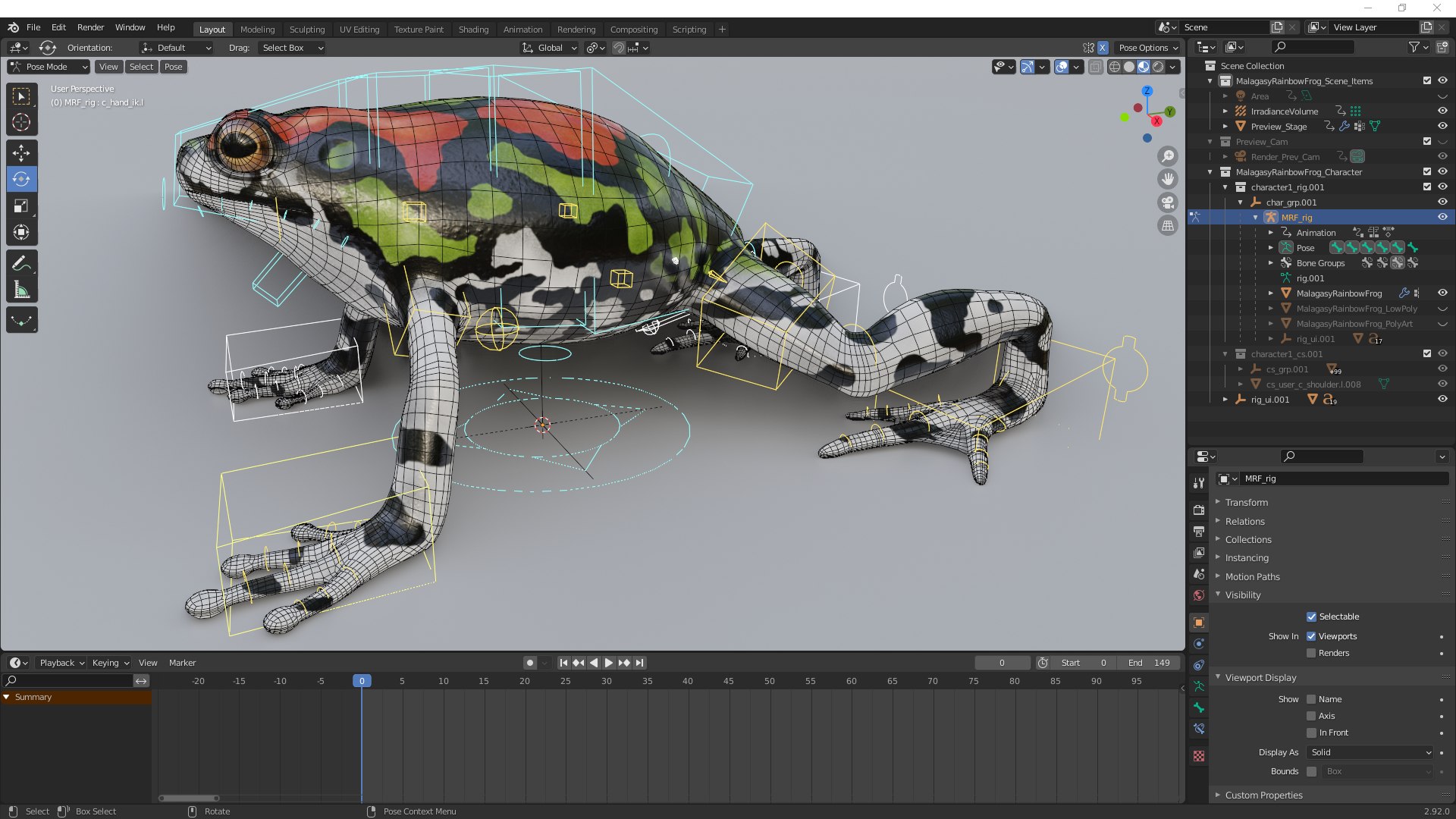 MalagasyRainbowFrogRiggedc4d Model - TurboSquid 2031952