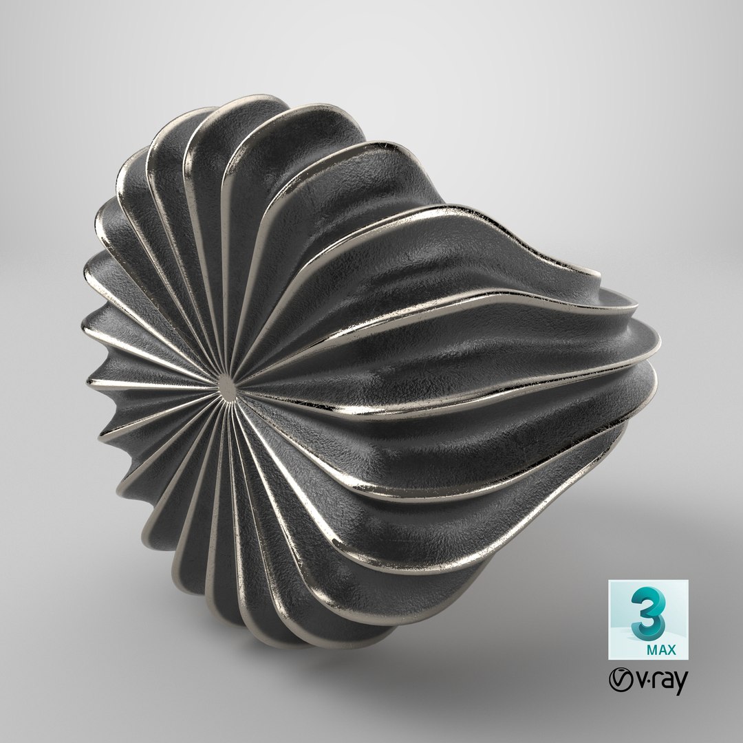 Radial Pleated Ring Oxidized Black Model - TurboSquid 2492982