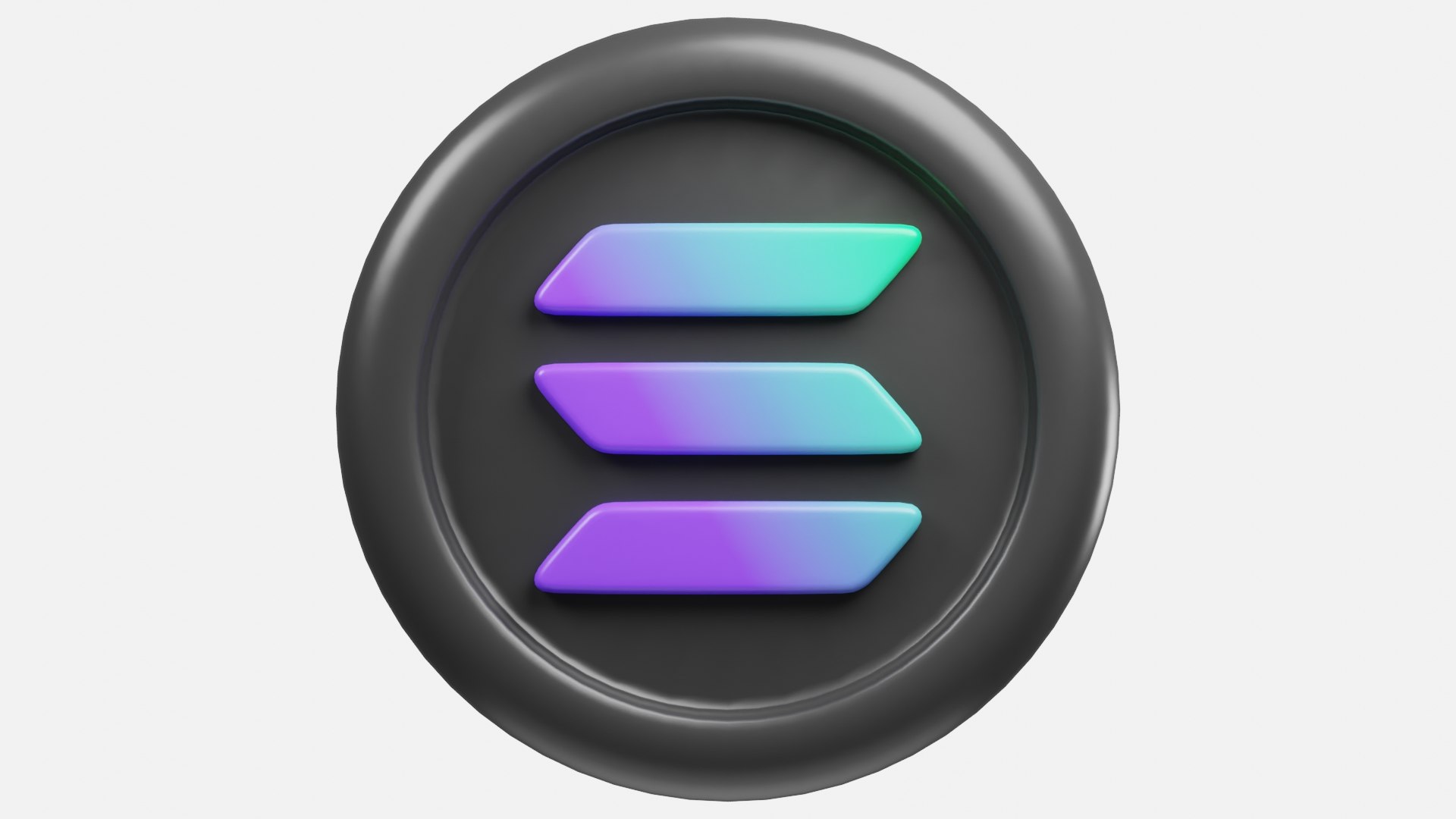 Solana Or SOL Black Coin With Cartoon Style 3D Model - TurboSquid 1978065