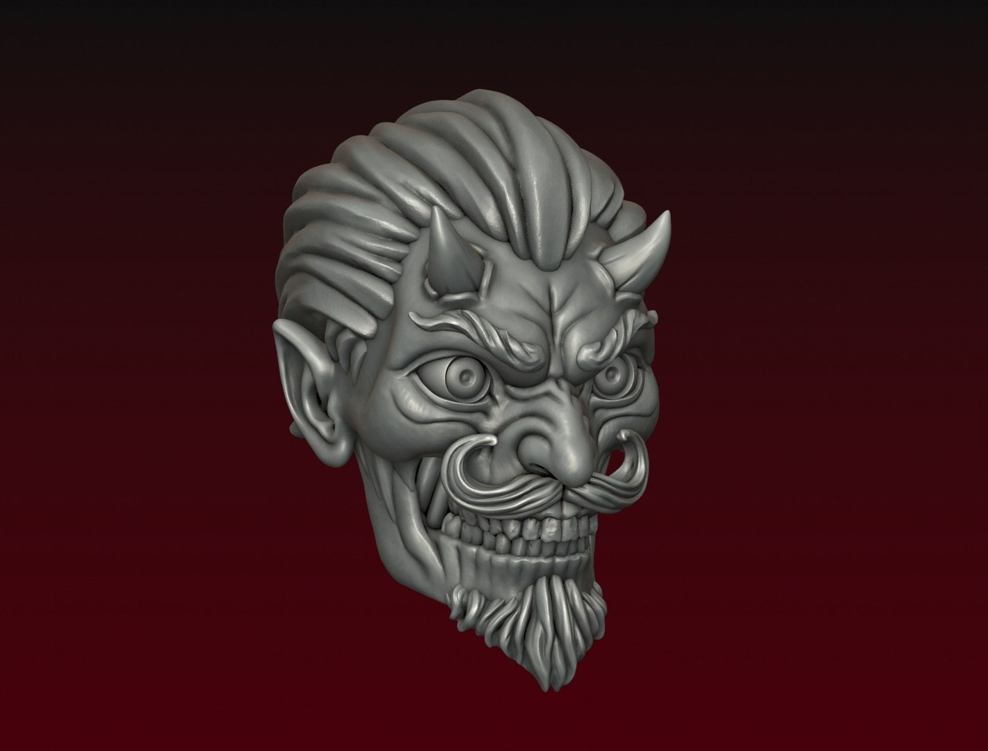 Devil Head Demon Head 3D Print 3D Model - TurboSquid 1873645