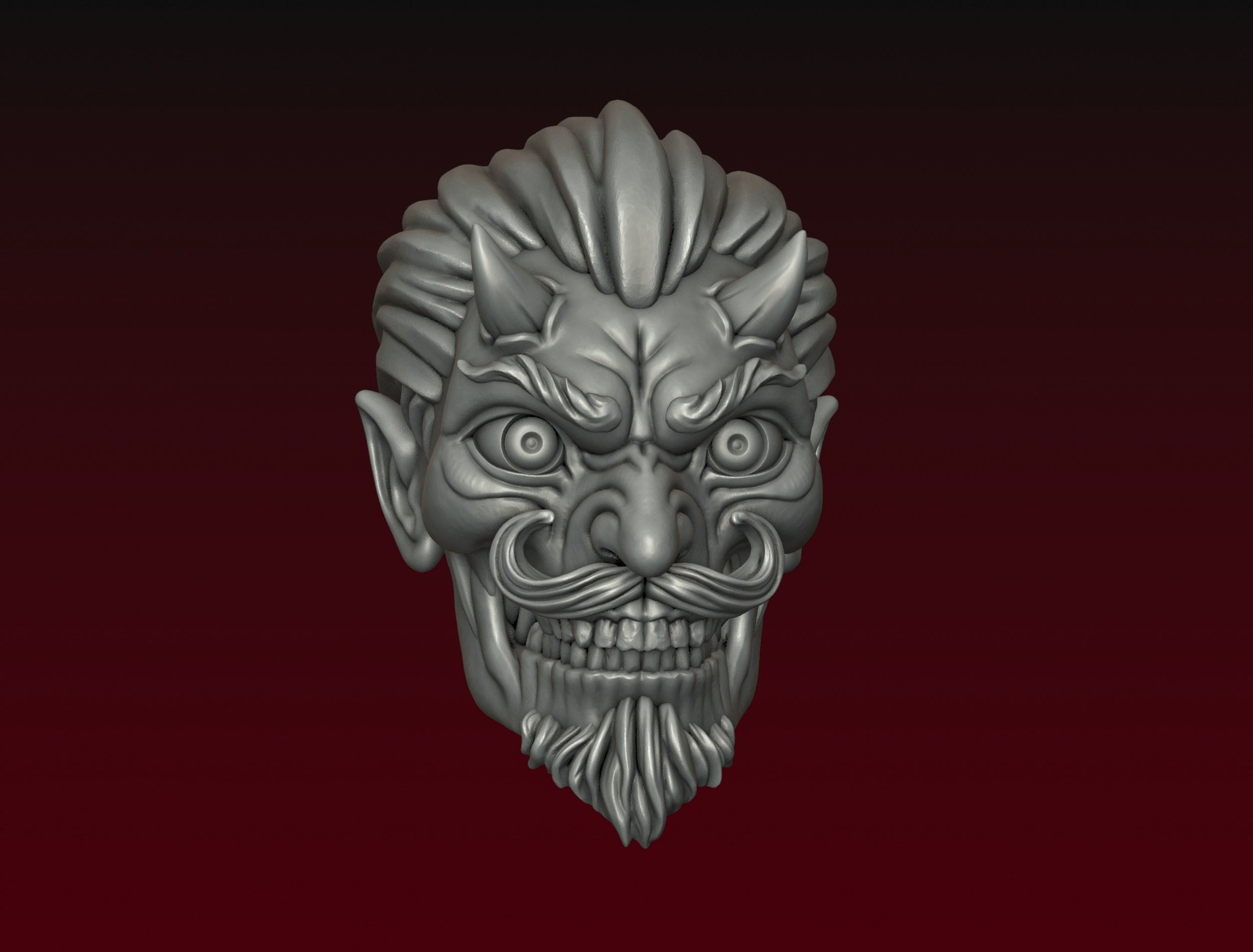 Devil head Demon head 3D print 3D model - TurboSquid 1873645