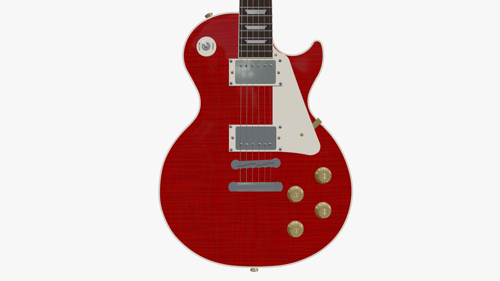 3D Gibson Les Paul Red Flamed Maple Finish Electric Guitar - TurboSquid ...