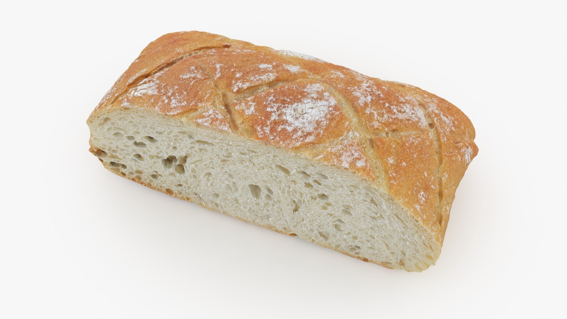 Bread Square Half 3D Model - TurboSquid 2314633