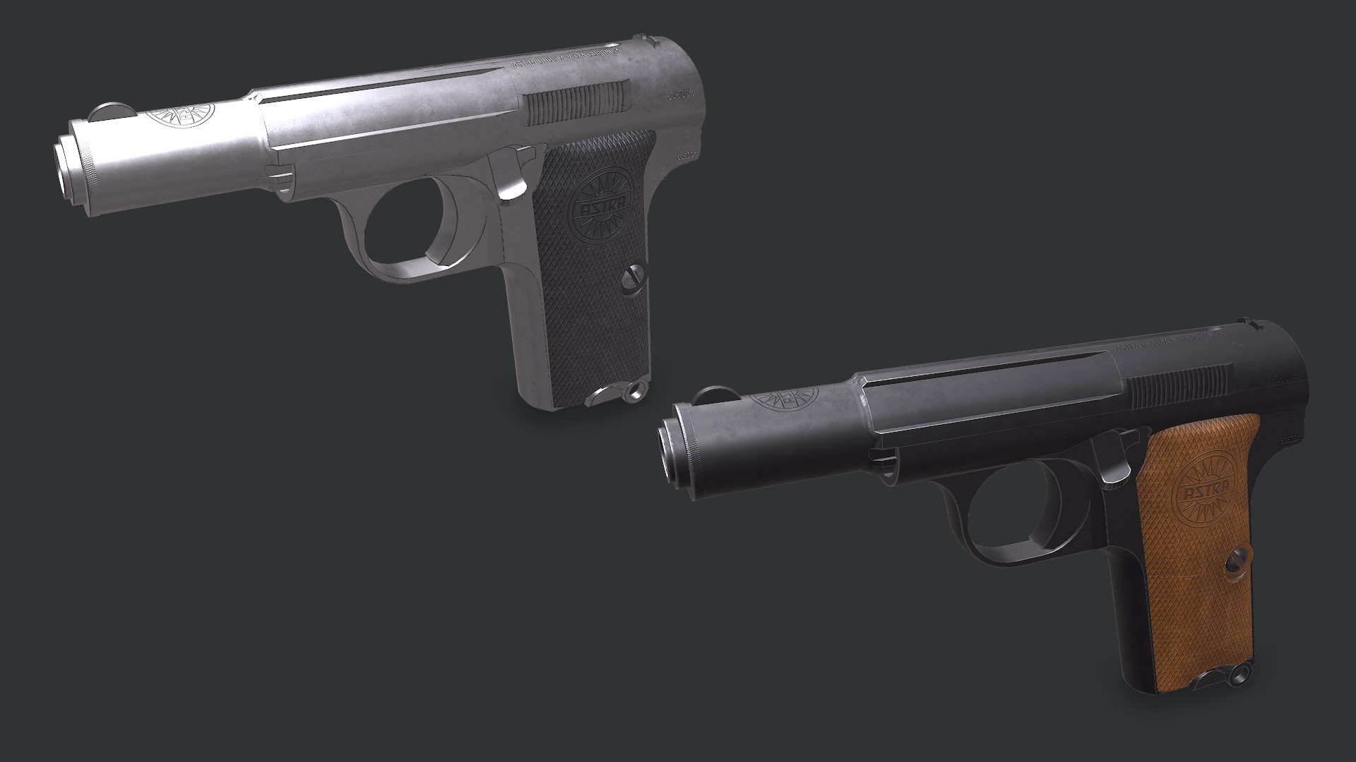 3D Astra 300 Semi-automatic Pistol Low-poly PBR - TurboSquid 2348527