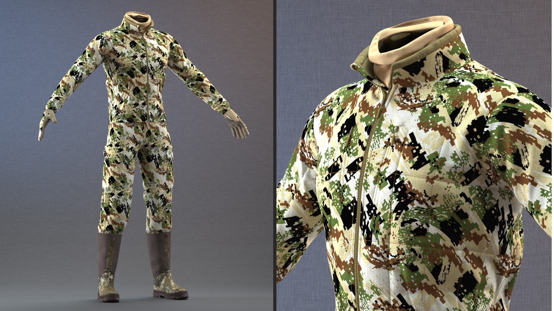 3D Hunting Suit Forest Camo Model - TurboSquid 1958280