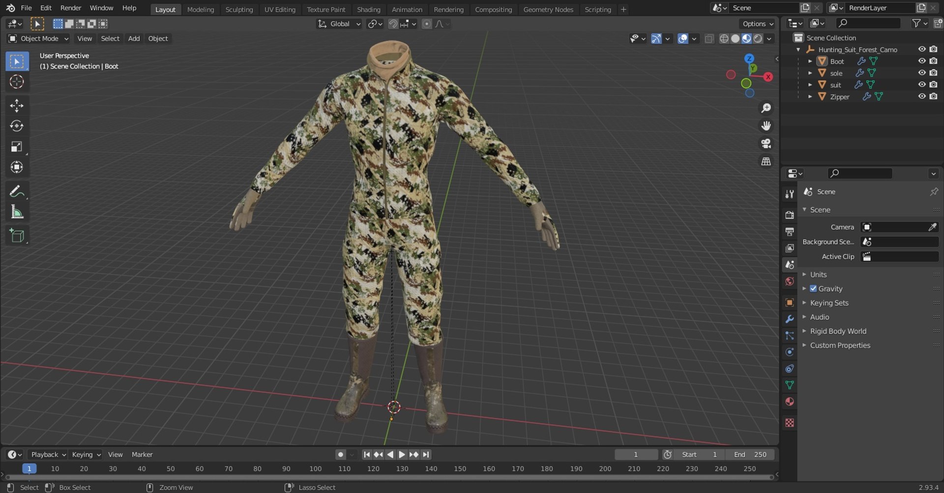 3D Hunting Suit Forest Camo Model - TurboSquid 1958280