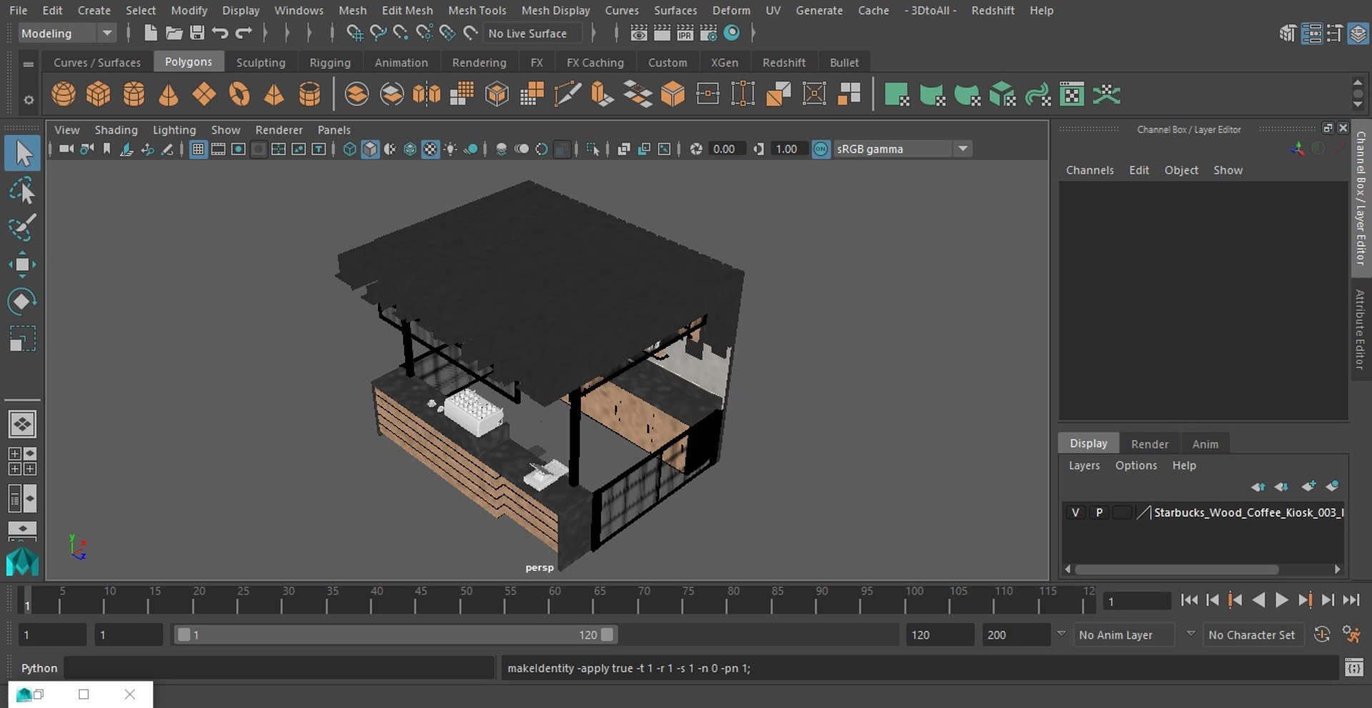 3D Wood Coffee Kiosk - TurboSquid 2116415