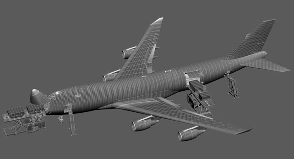3d scene loading operation boeing 747-400