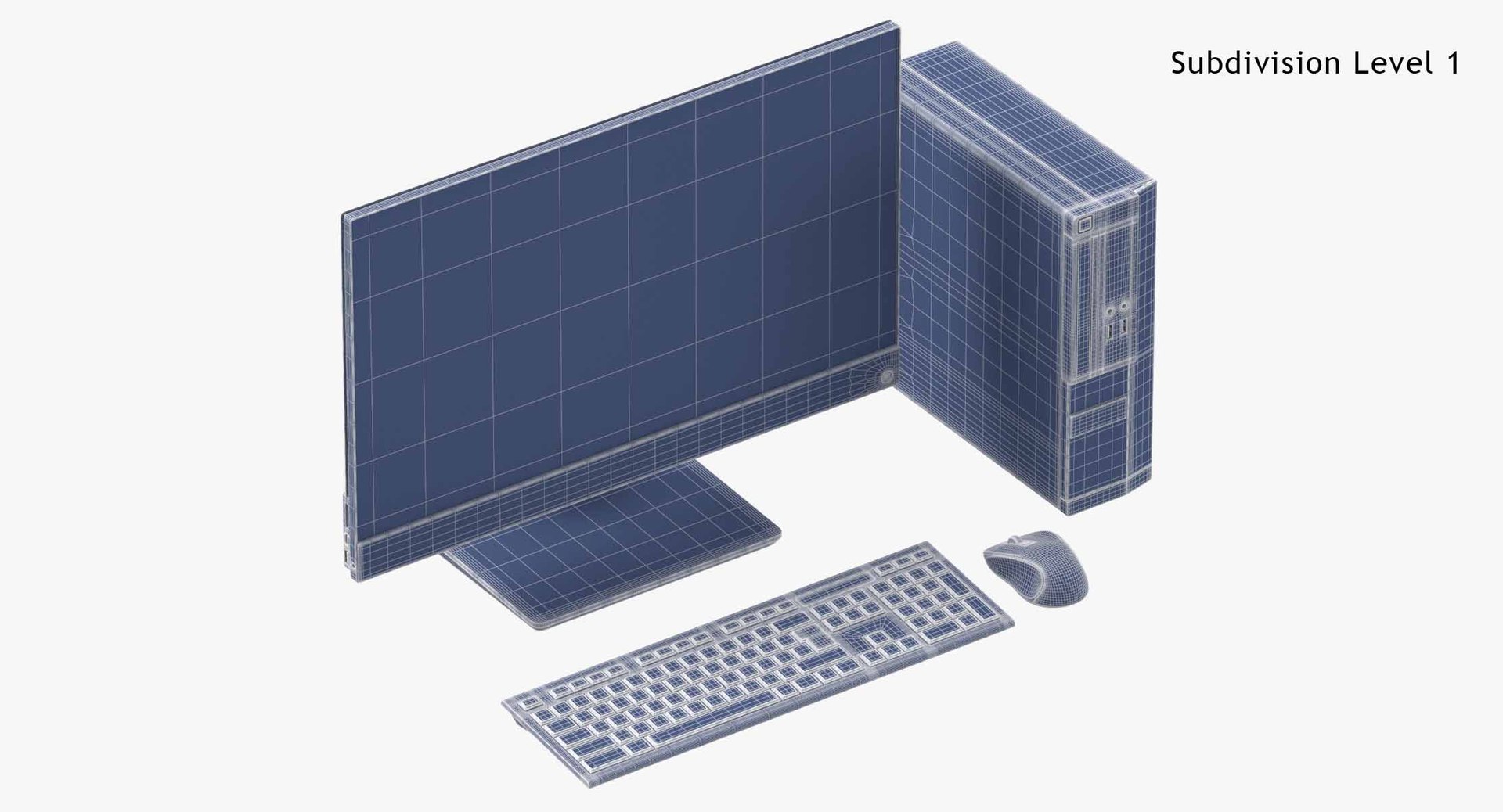 3D Computer Desktop Type 02 Device and Box Clean and Generic Label ...