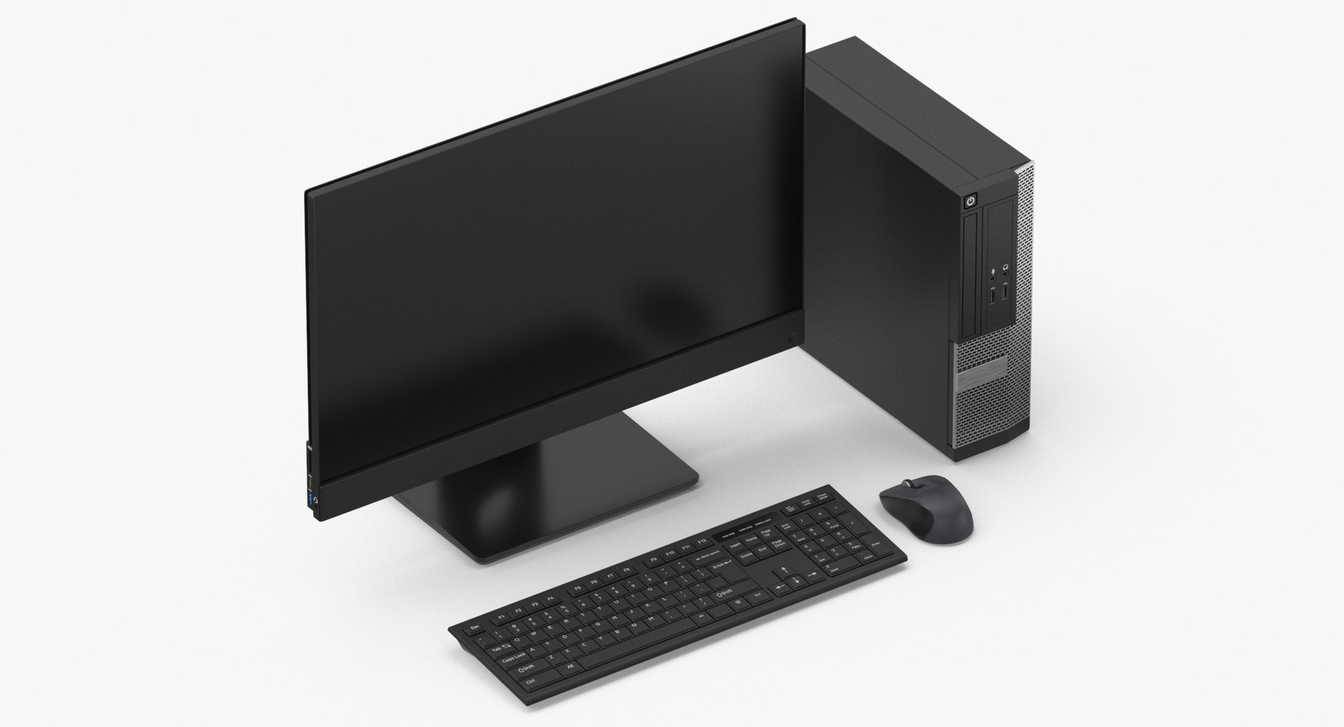 3D Computer Desktop Type 02 Device and Box Clean and Generic Label ...