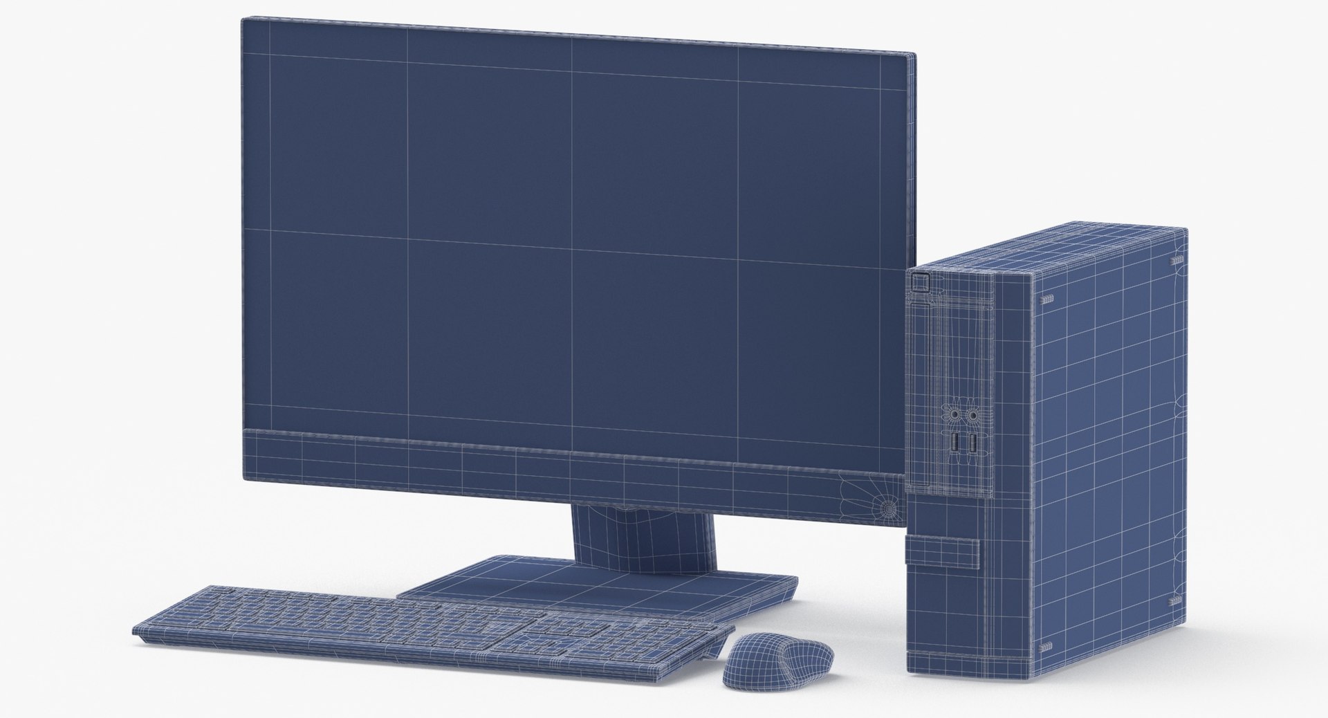 3D Computer Desktop Type 02 Device and Box Clean and Generic Label ...