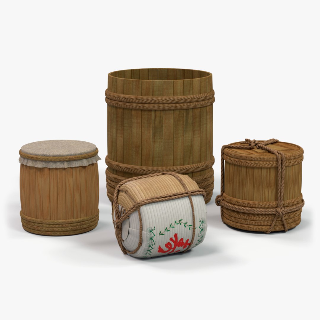 Free 3D Japanese Traditional Barrels - TurboSquid 2167133