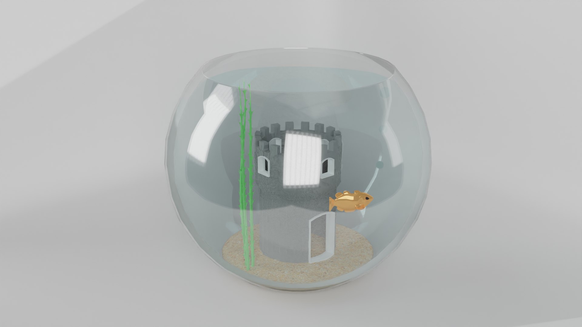 3D Fish Bowl With Tower - TurboSquid 2010343