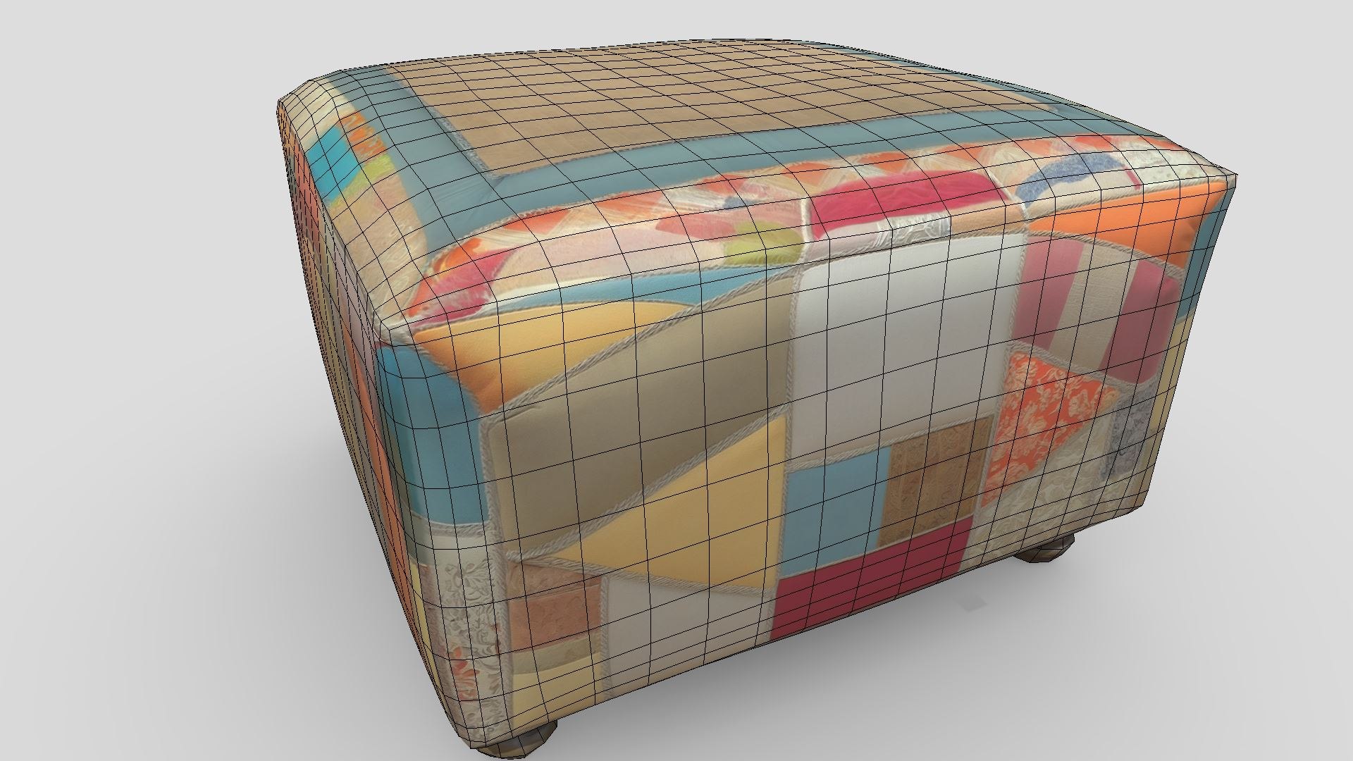 3D Patchwork Ottoman 3 Model - TurboSquid 2283373