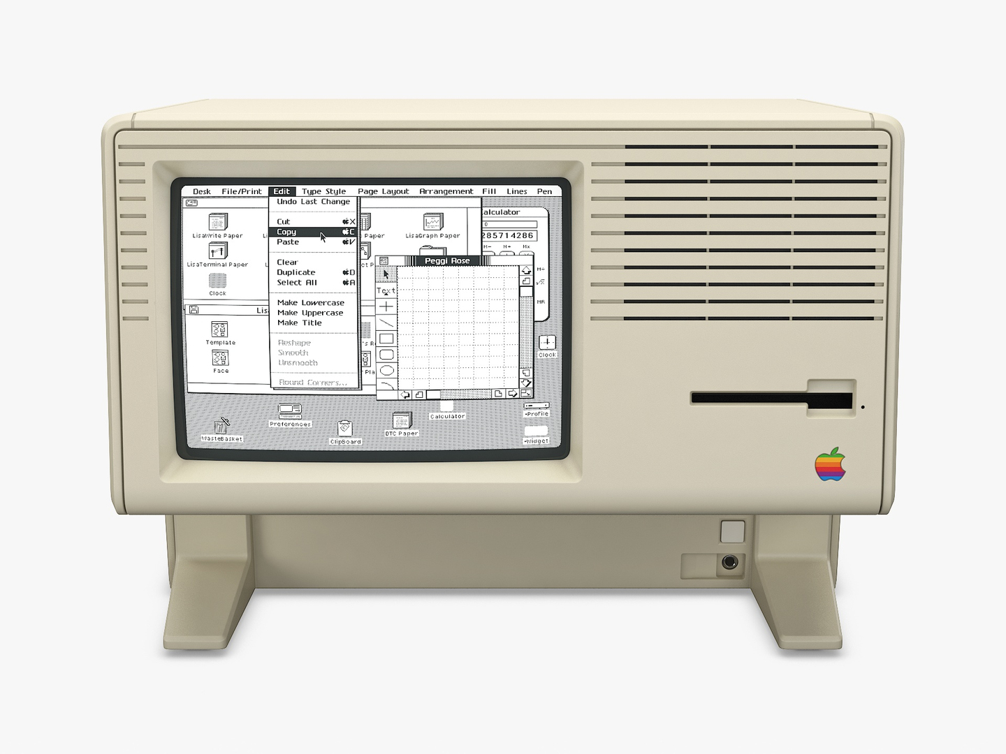 3D Apple Lisa 2 Macintosh XL A6S0300 Monoblock Vintage 1984-1986 M 1 ...