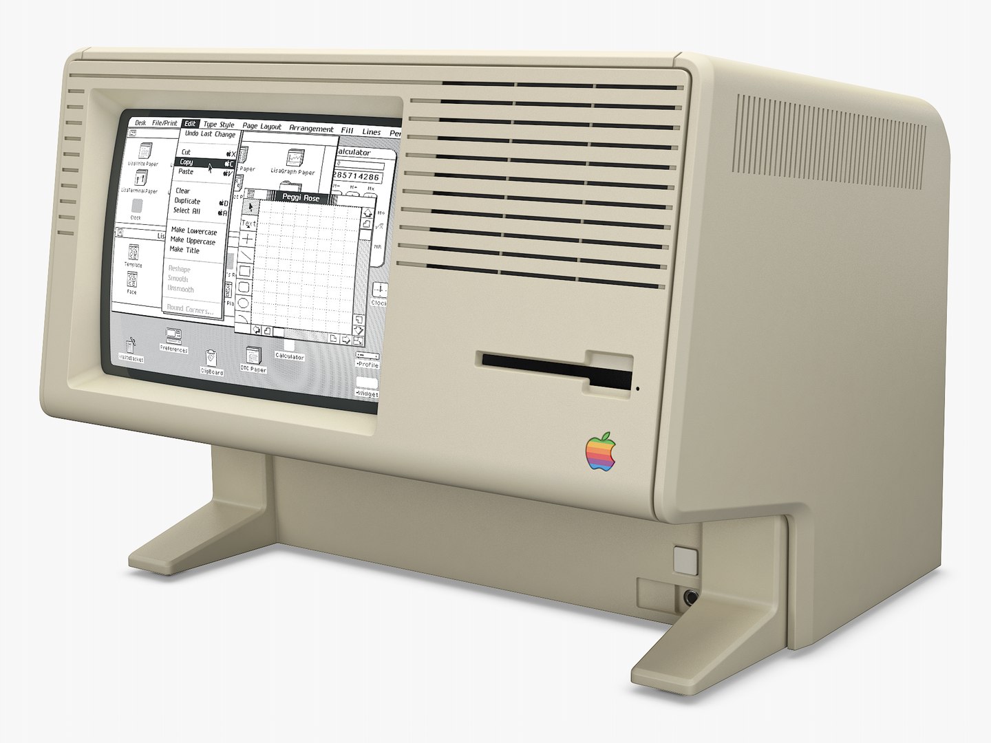 3D Apple Lisa 2 Macintosh XL A6S0300 Monoblock Vintage 1983-1986 M 1 ...
