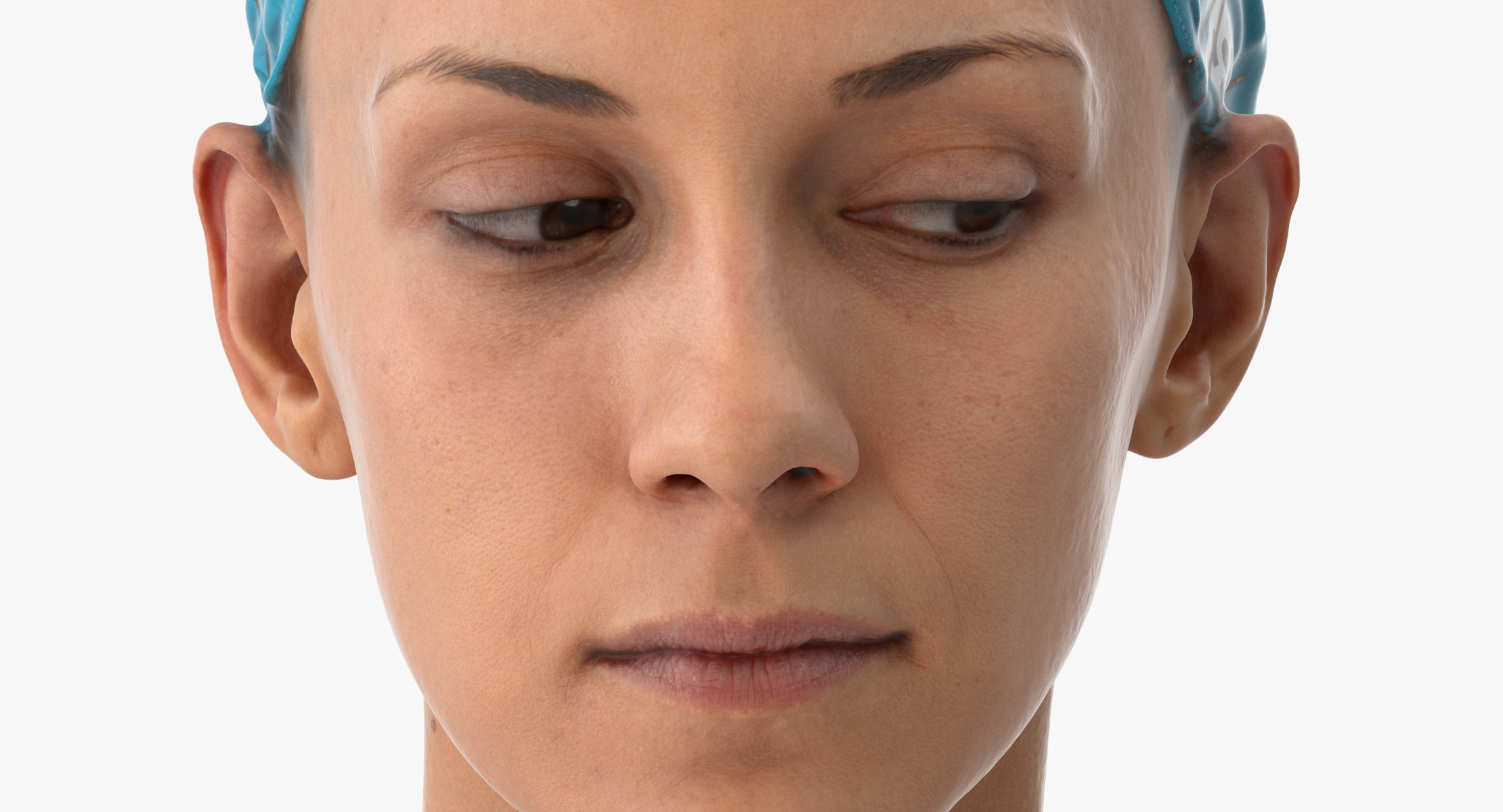 Modello 3D Athena Human Head Eyes gira a sinistra AU61 Clean Scan ...