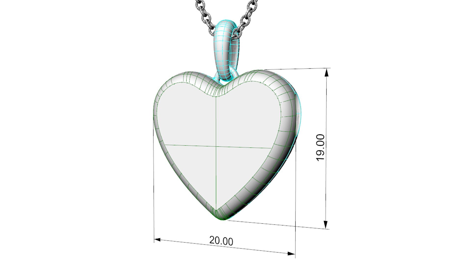 3D Heart Locket Pendant Necklace Model - TurboSquid 2164058