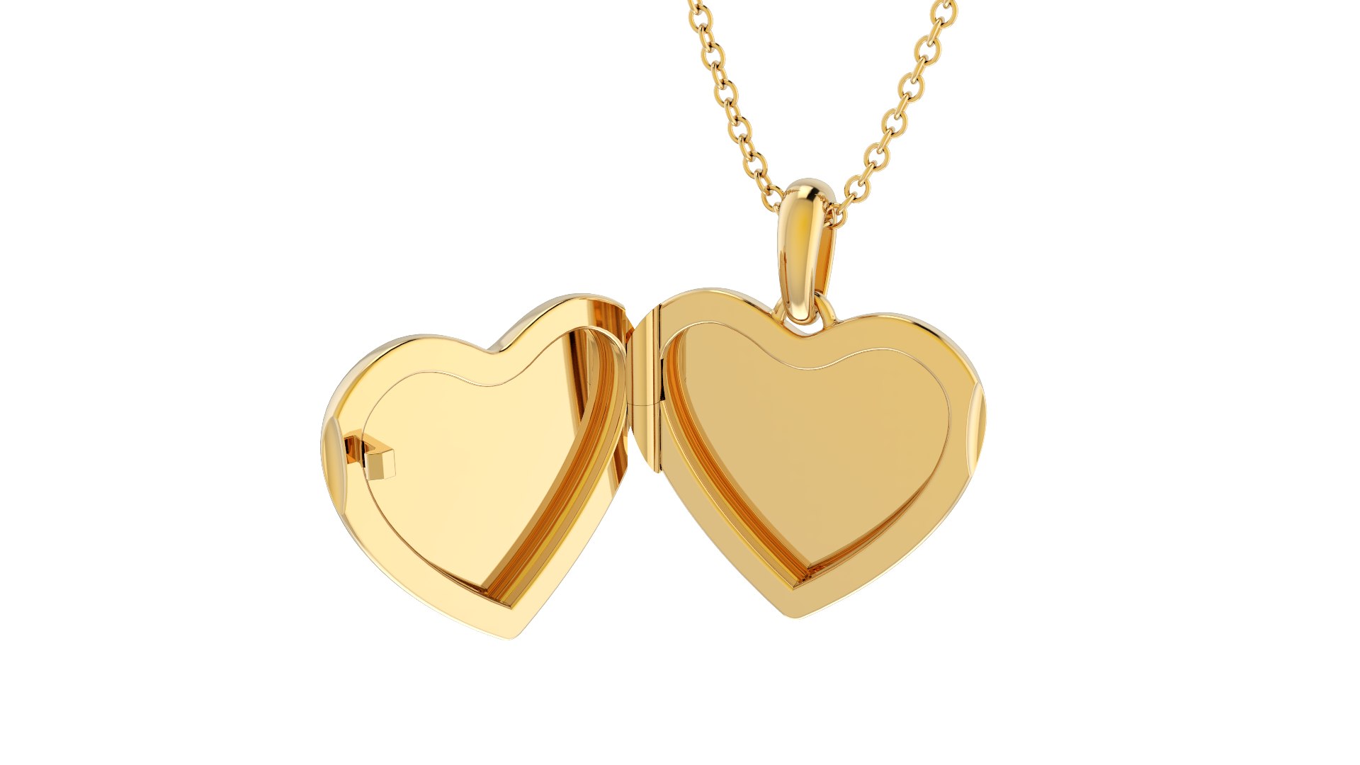 3D Heart Locket Pendant Necklace Model - TurboSquid 2164058