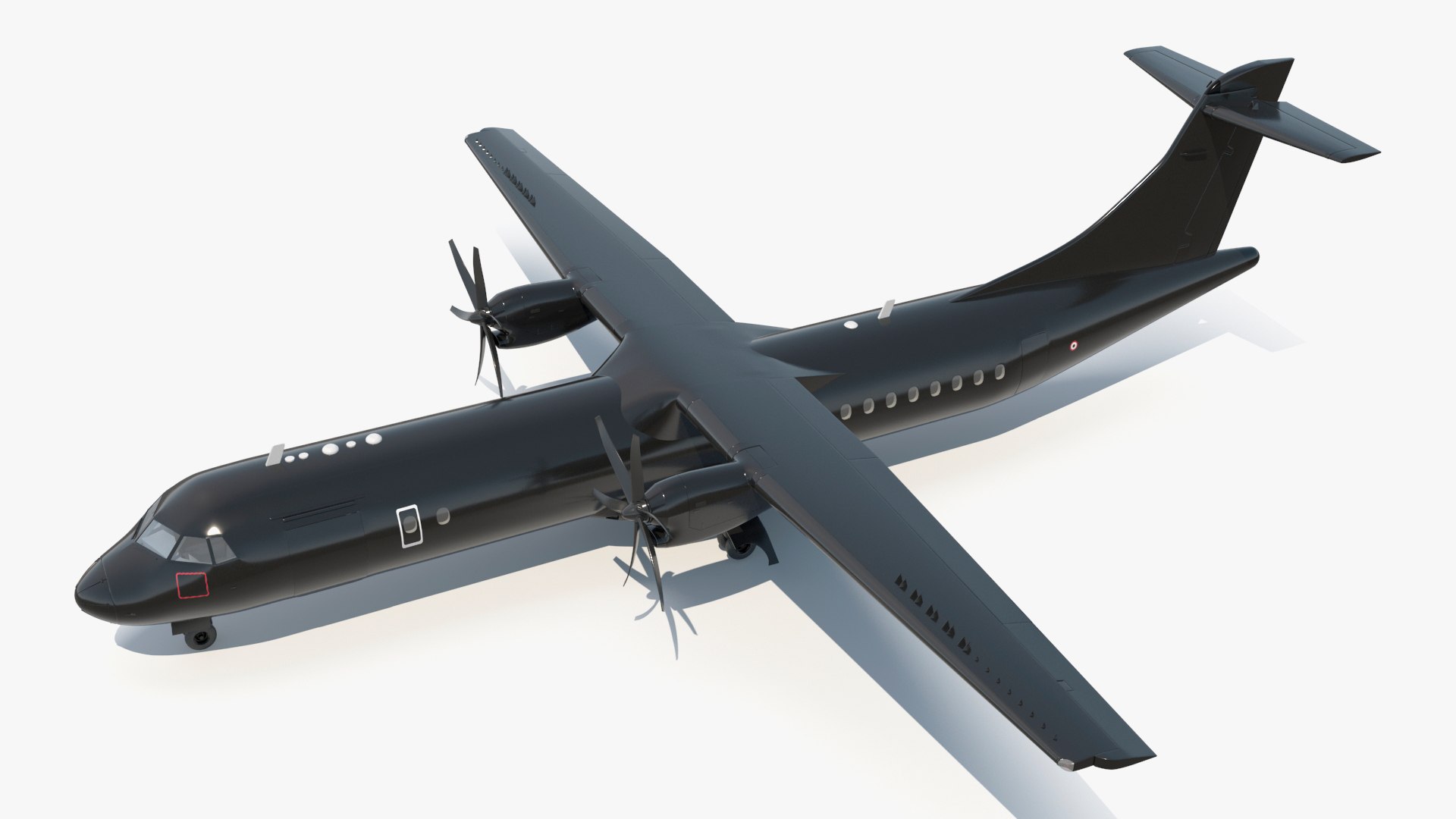 Maritime Patrol Aircraft With Twin Turboprops Black Rigged For Maya 3D ...