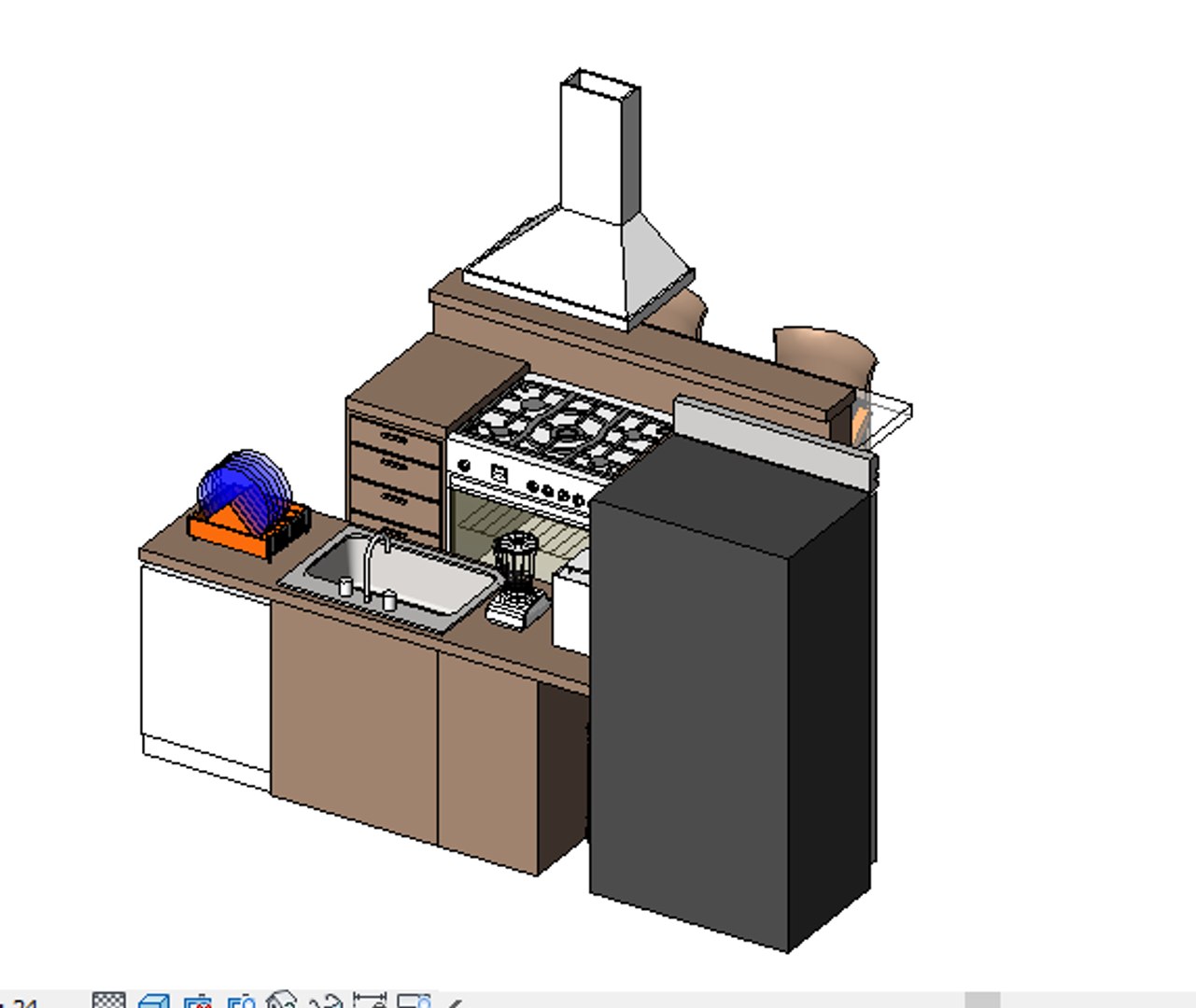 3D Compact Kitchen Model - TurboSquid 1274556