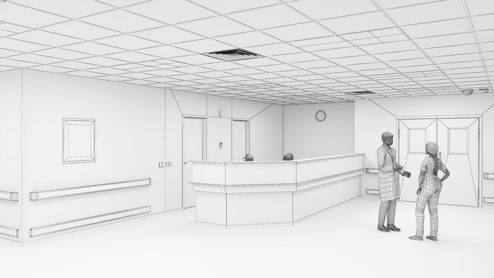 Hospital Hallway 3D model - TurboSquid 1852497