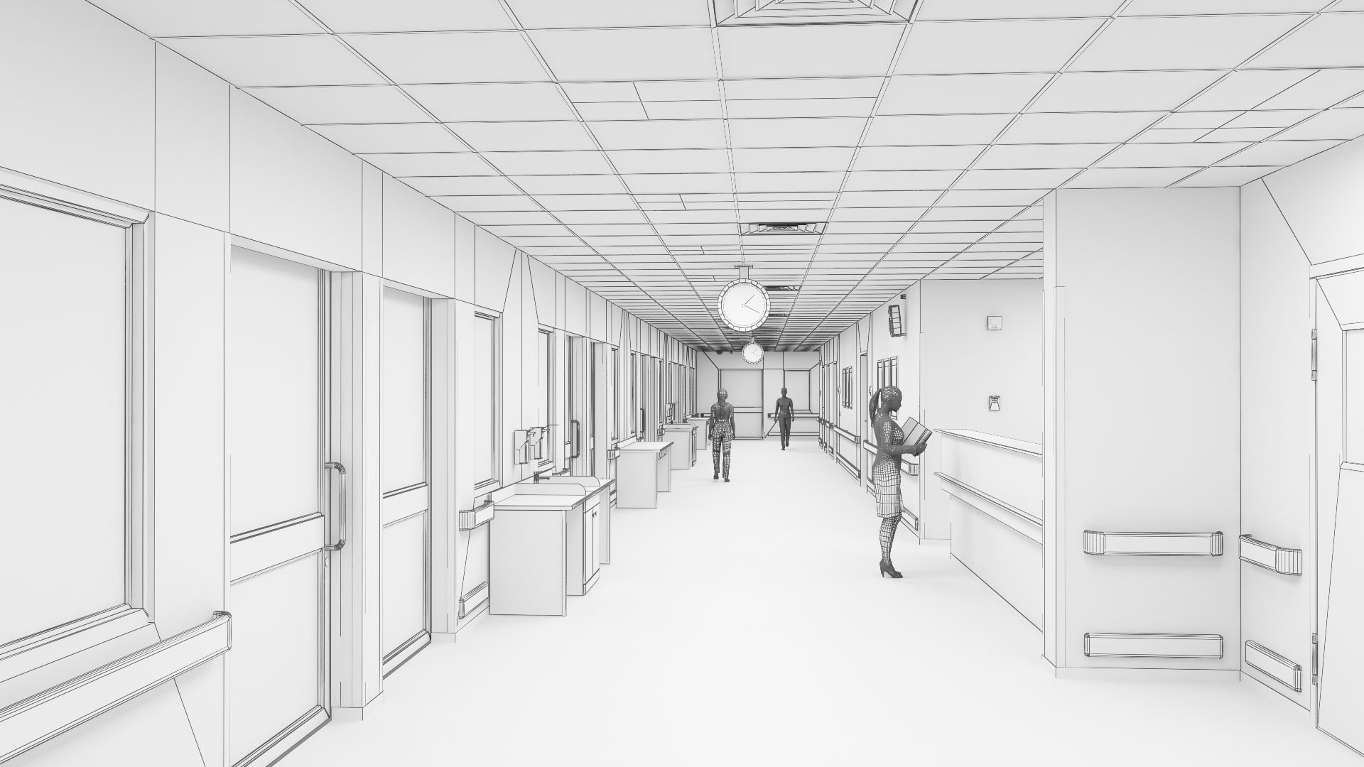 Hospital Hallway 3D model - TurboSquid 1852497