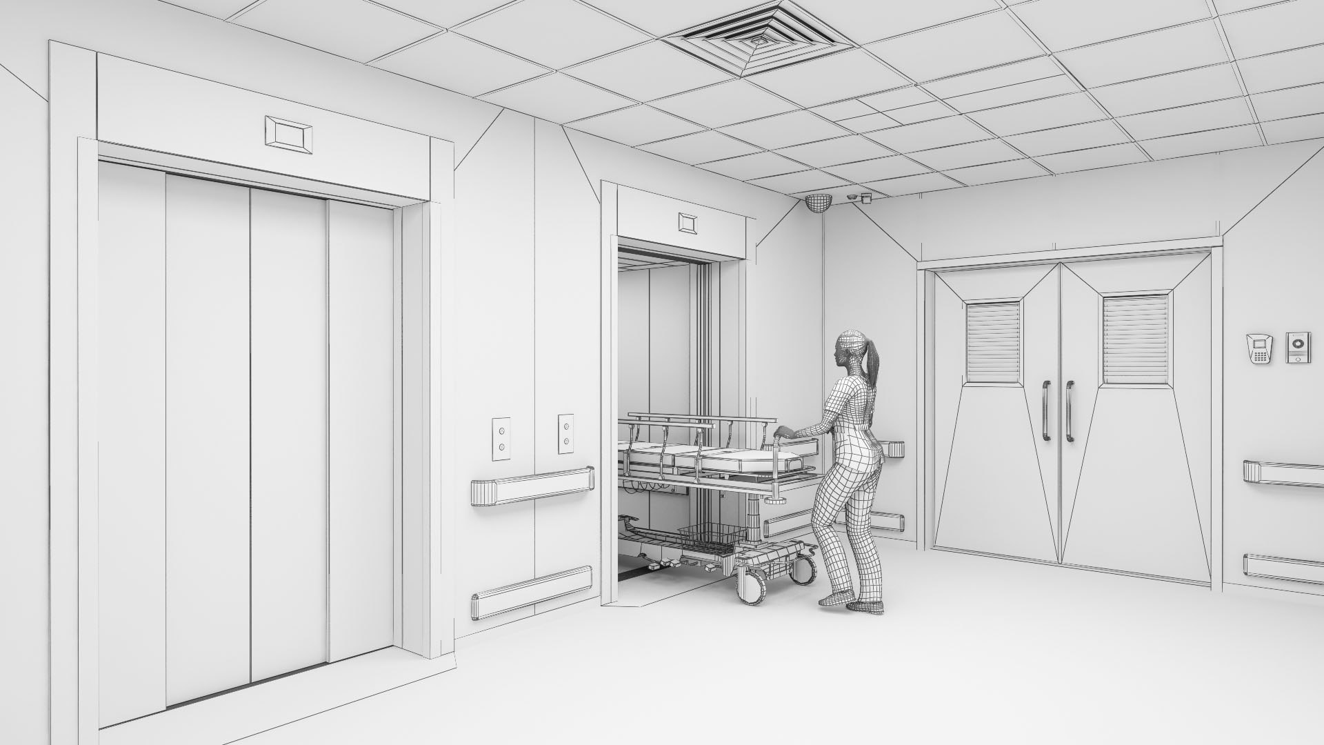 Hospital Hallway 3D Model - TurboSquid 1852497